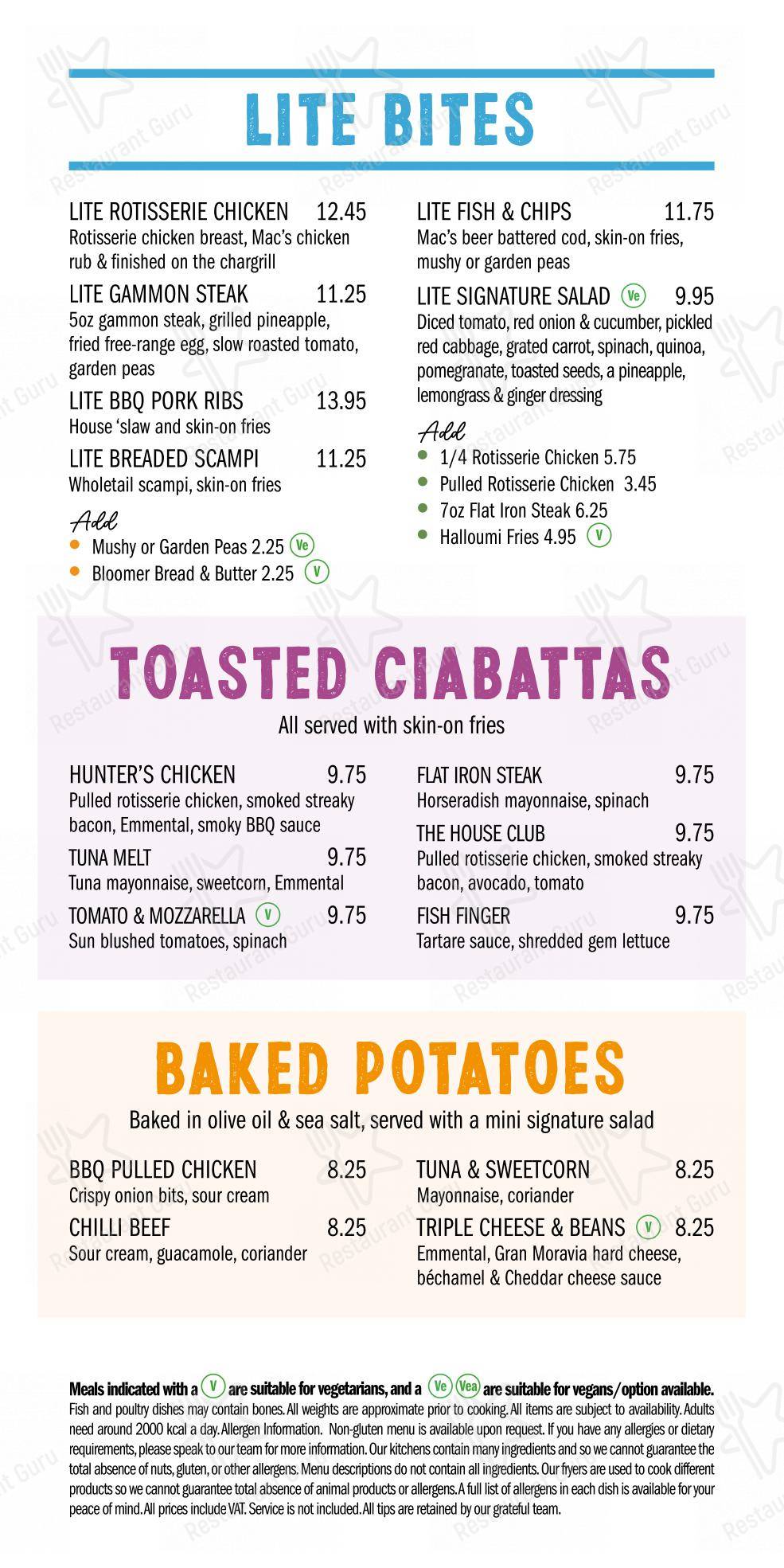 Menu at Millstream pub & bar, Hitchin