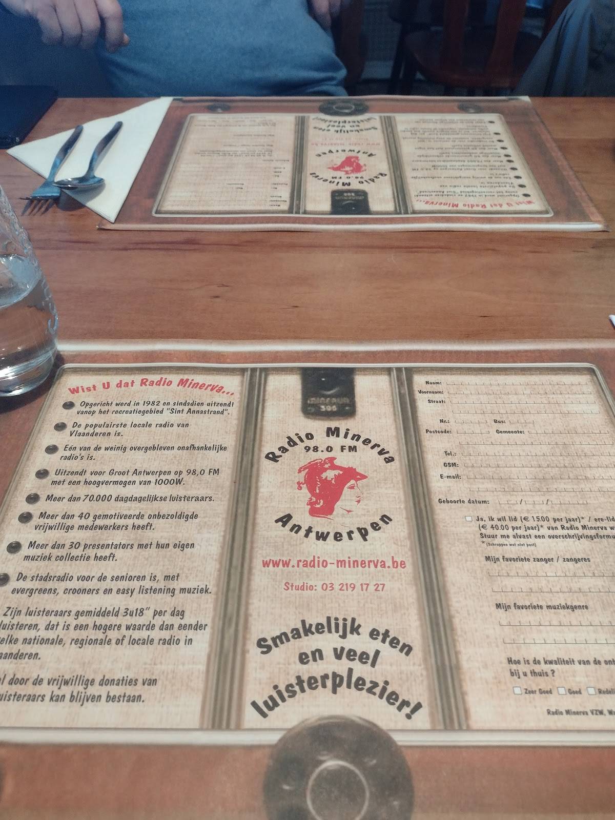 Menu at Radio Minerva Café - Restaurant, Antwerp, Wandeldijk 20