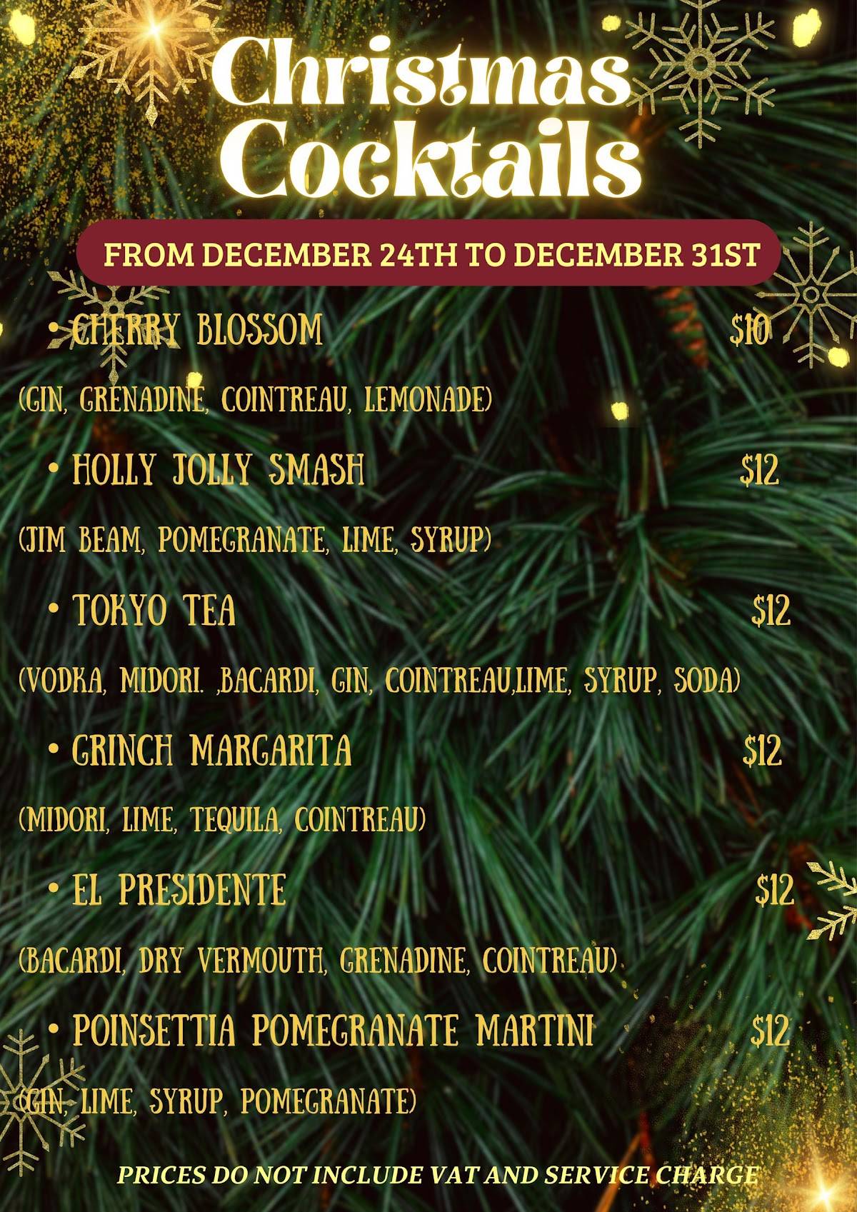 Menu at Mirai Bar ( 未来), Ho Chi Minh City