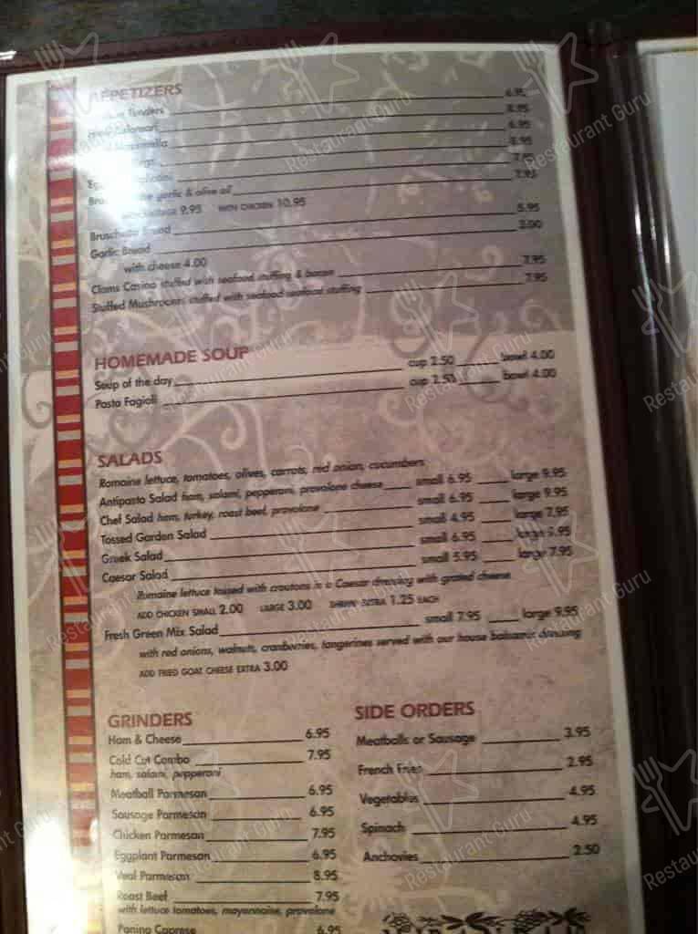 Menu at Miranda's Pizza & Restaurant, Southbury