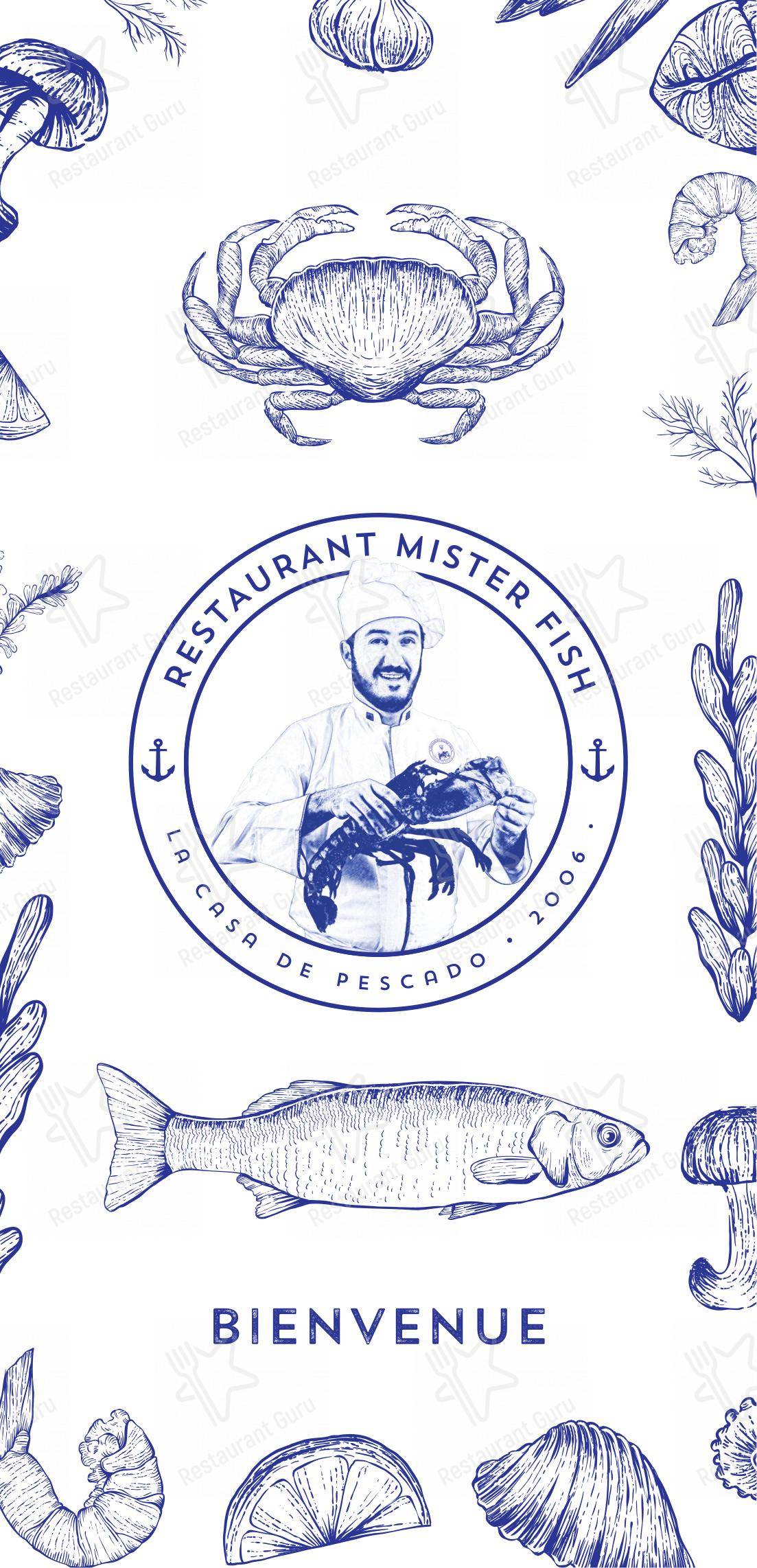 Menu au Mister Fish restaurant, Agadir