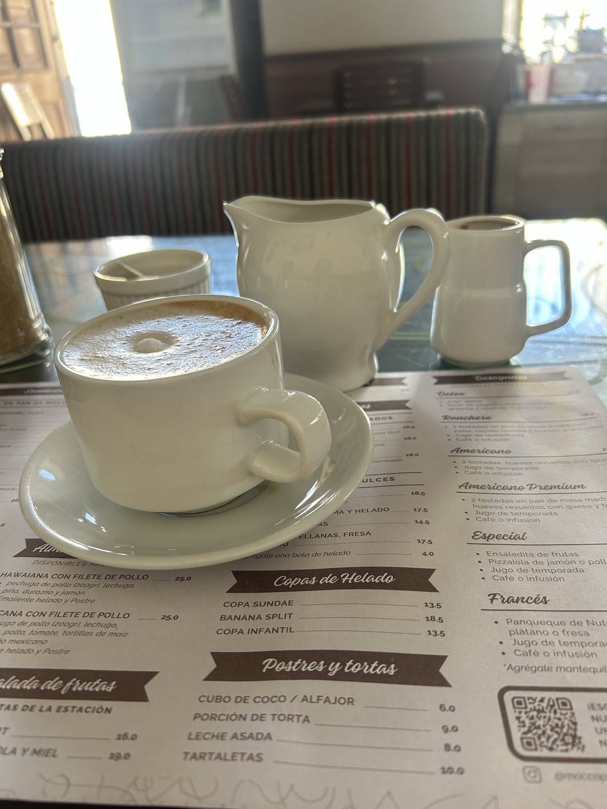 Carta del café Mocca Perú, Arequipa