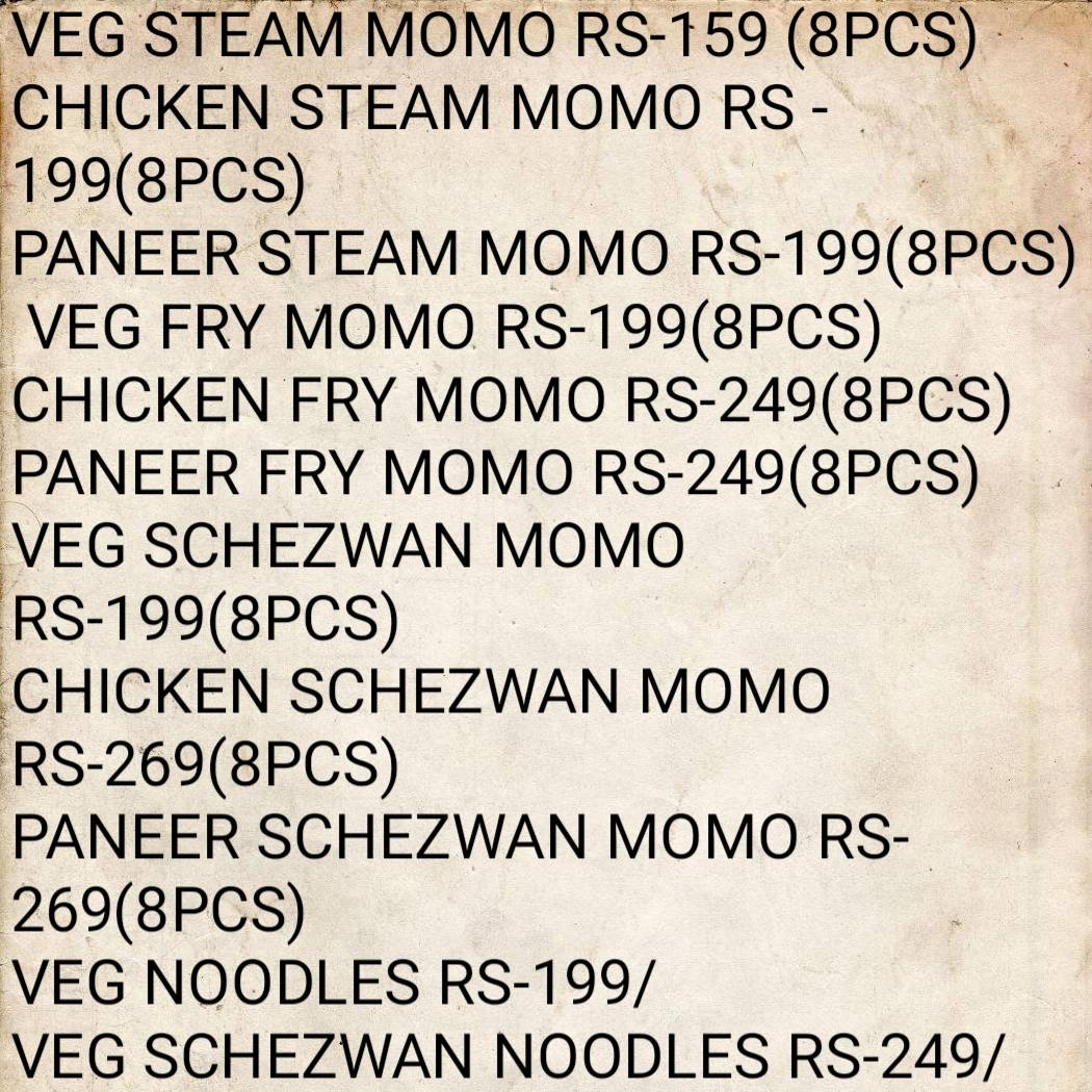 Menu at Momo point Chinese food, Bengaluru