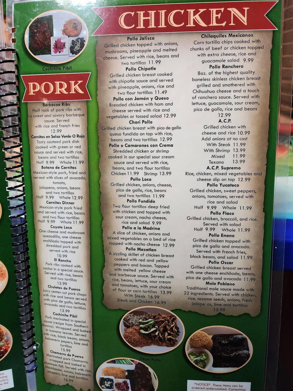 Menu at Monte De Rey Mexican Restaurant, Clemmons, Harper Rd
