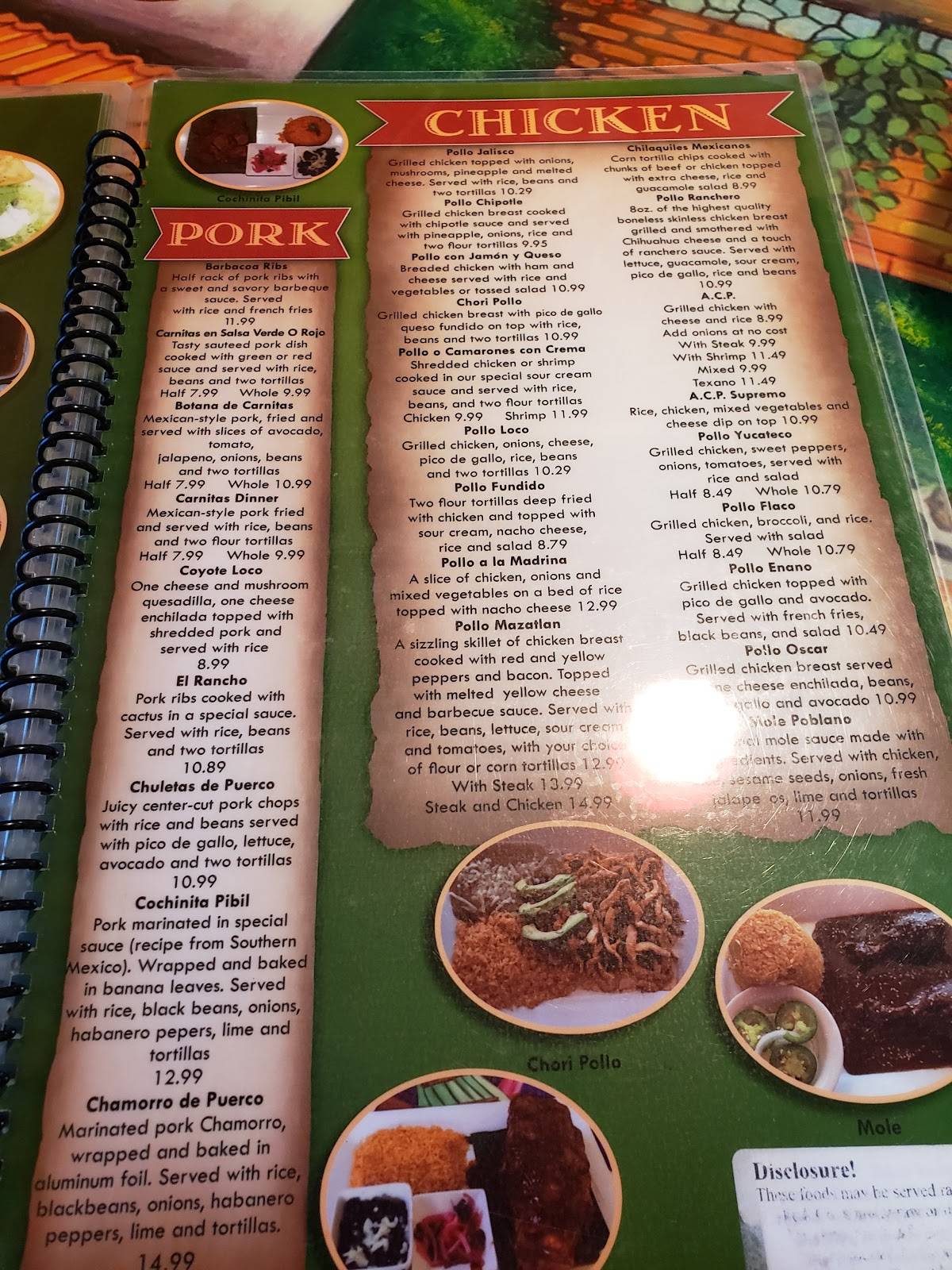 Menu at Monte De Rey Mexican Restaurant, Clemmons, Harper Rd
