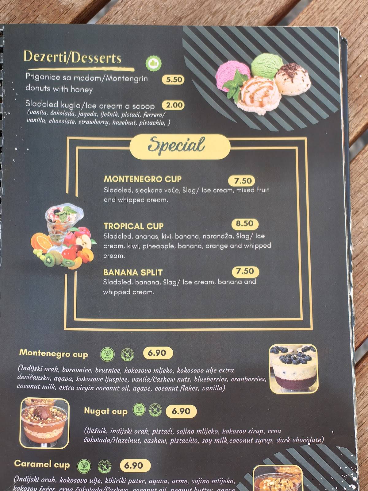 Speisekarte von Monte1350bar, Dobrota