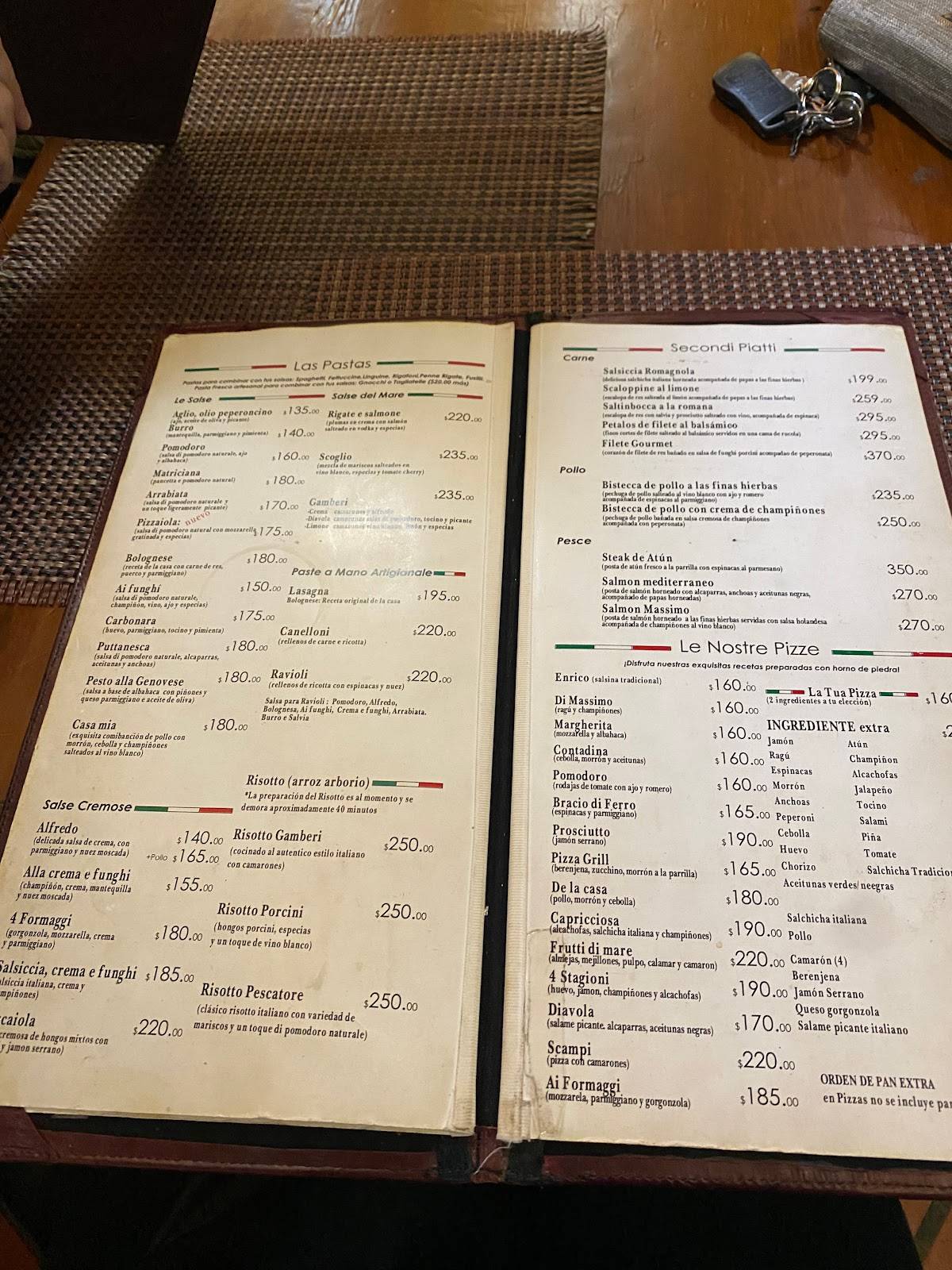 Carta del restaurante Di Massimo, Monterrey, Av. Del Estado 119
