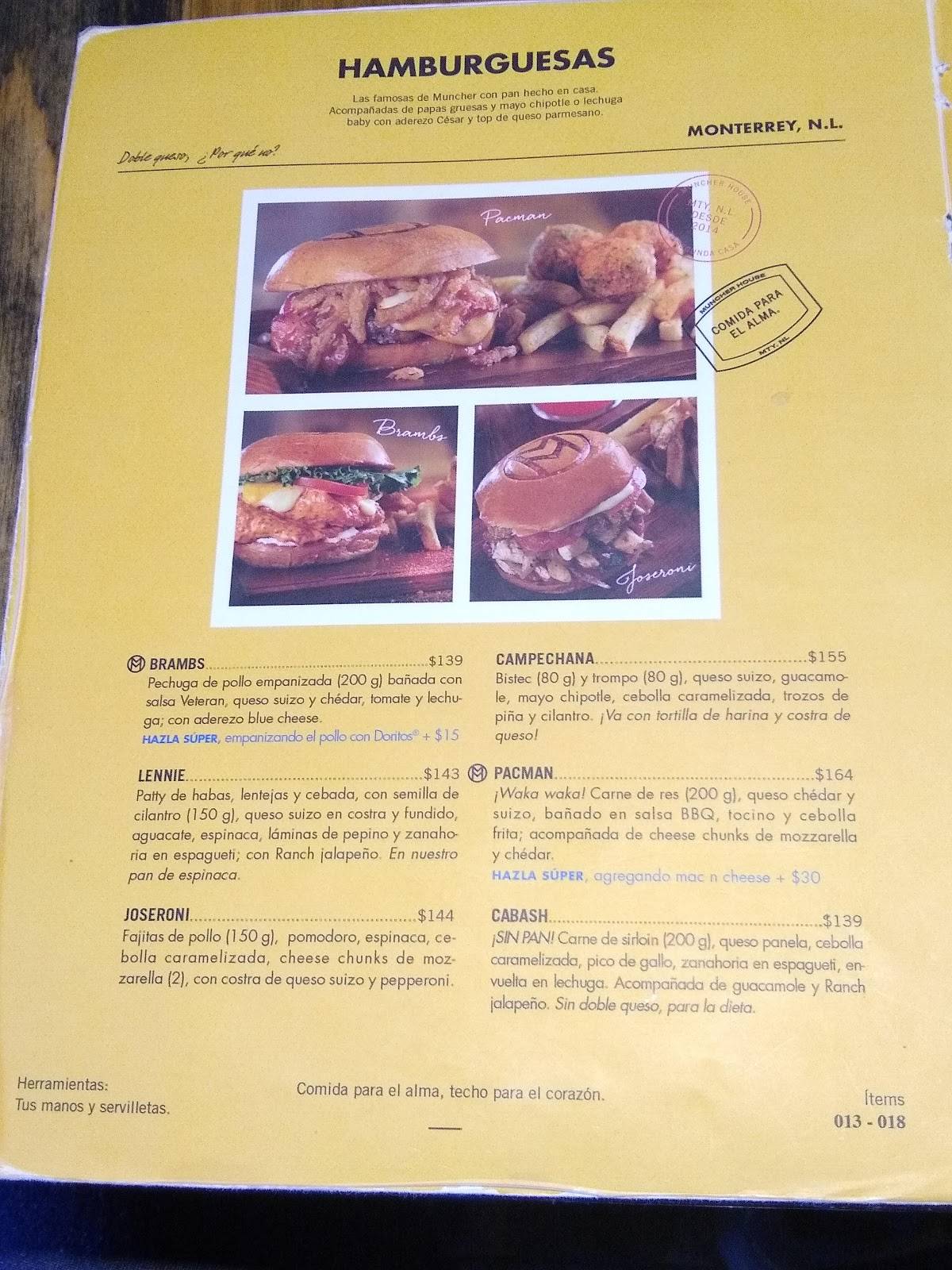 Carta del restaurante Muncher House Cumbres, Monterrey, Centro ...