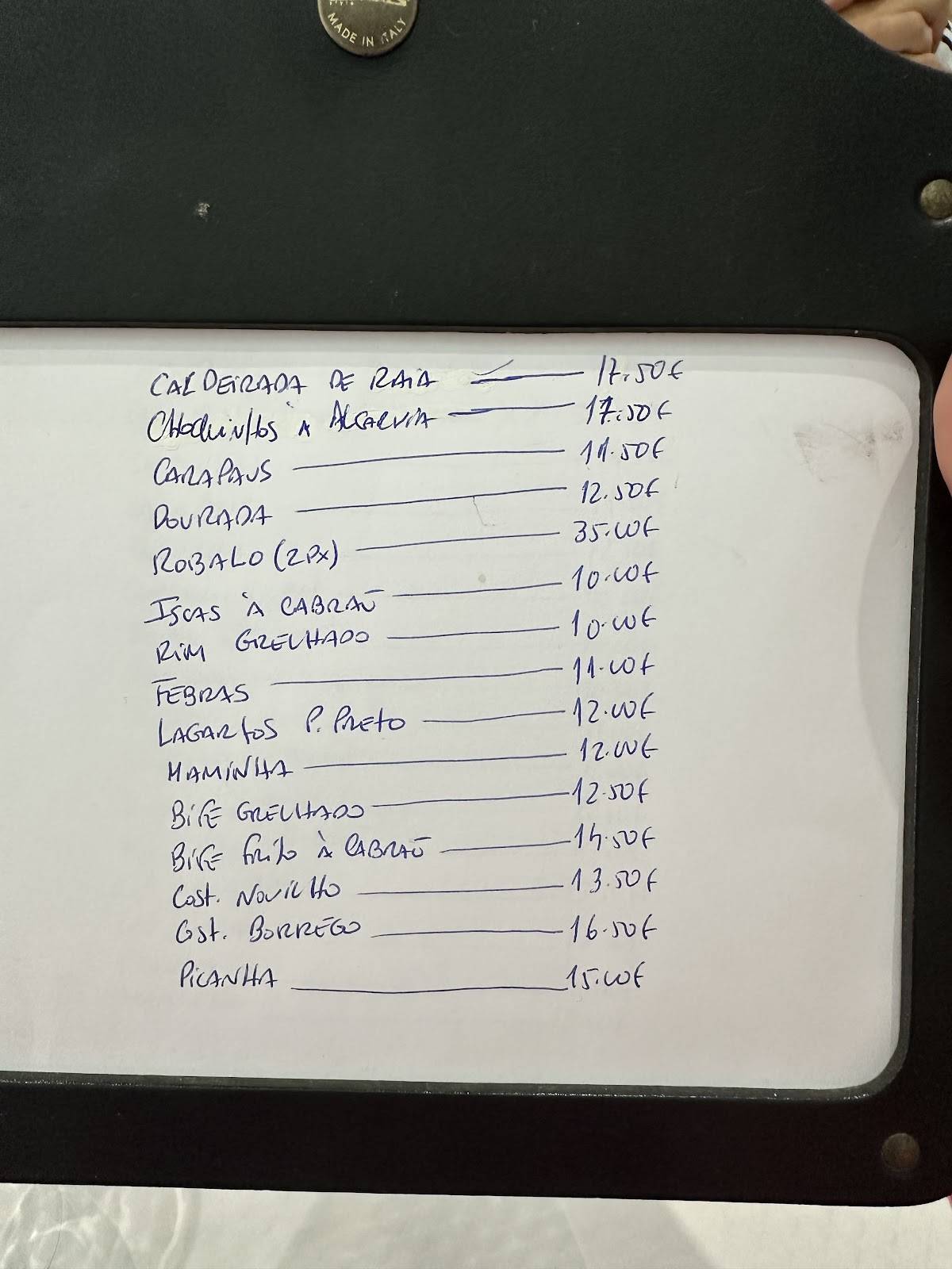 Menu em Taberna dos Cabrões restaurante, São Francisco, N119 414