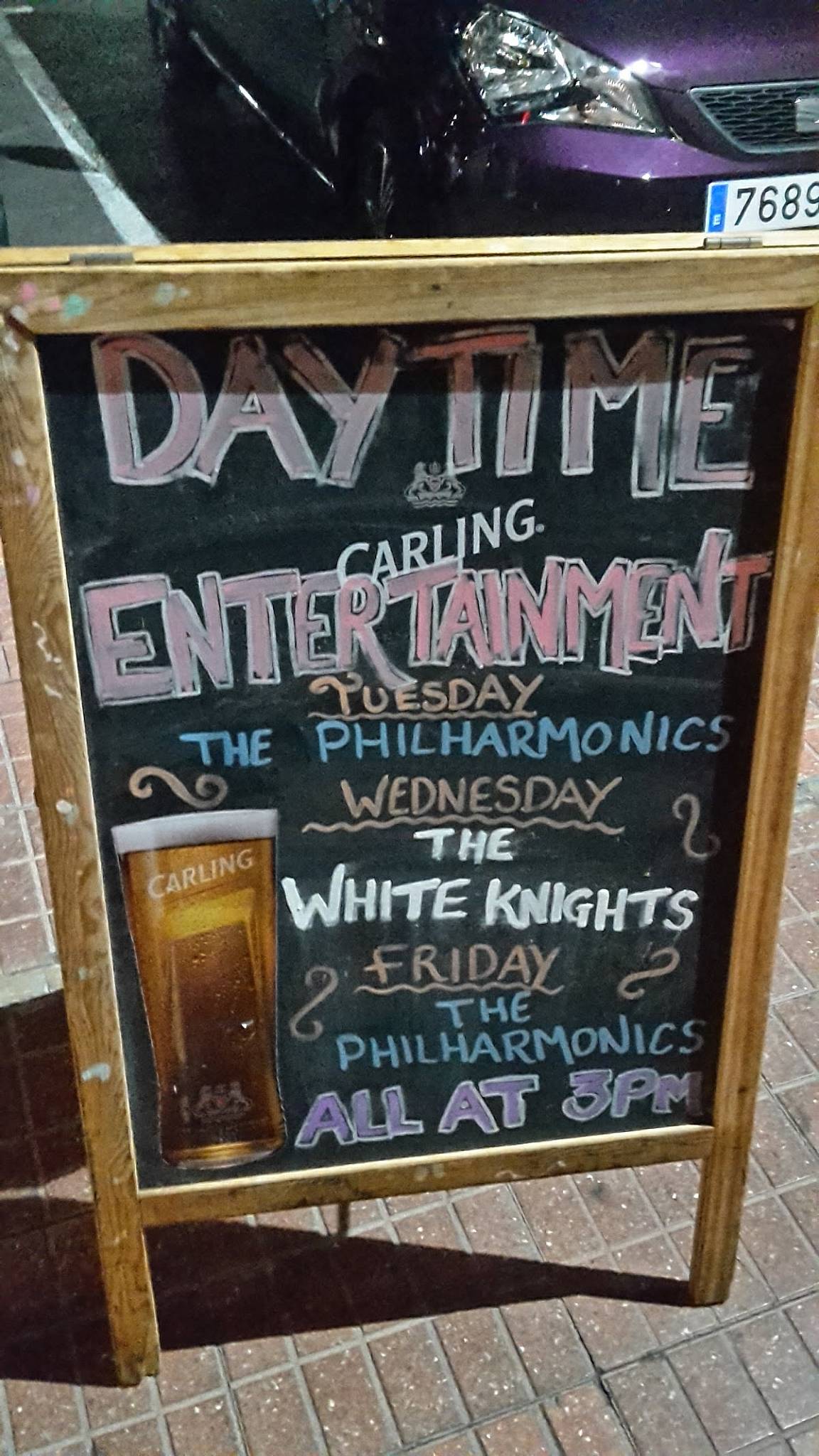 Carta de Moonlight Bar, Costa Adeje