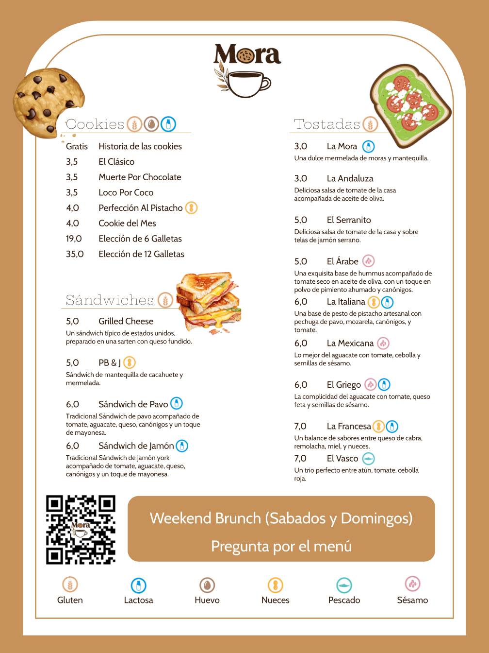 Carta de Mora Café, Madrid