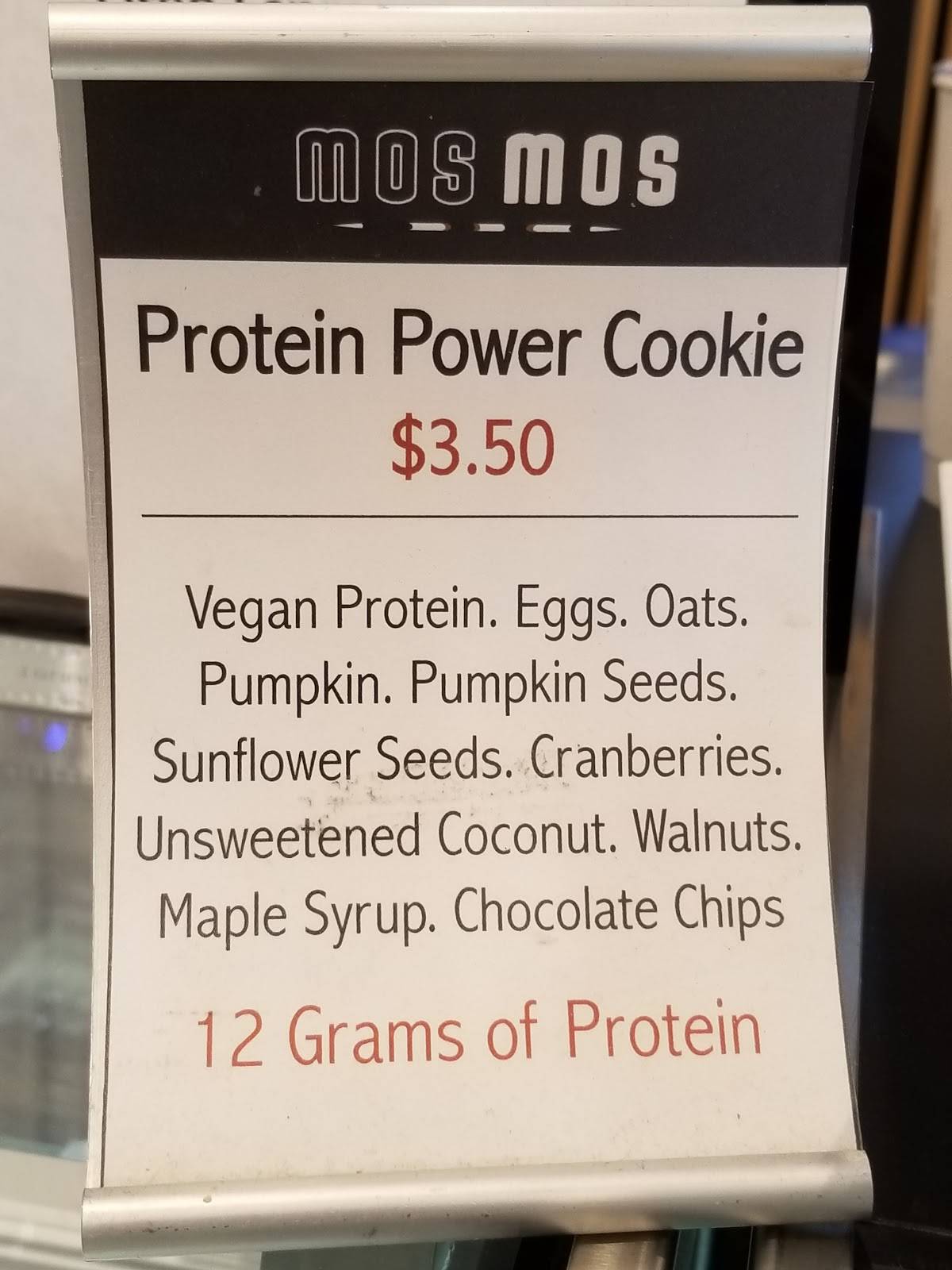 Menu at Mos Mos Coffee & Cookie Shop cafe, Toronto, 655 Bay St.