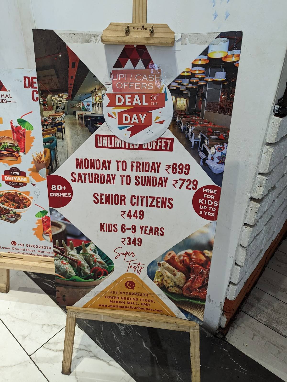 Menu at Moti Mahal Barbecues - Marina Mall, Chennai