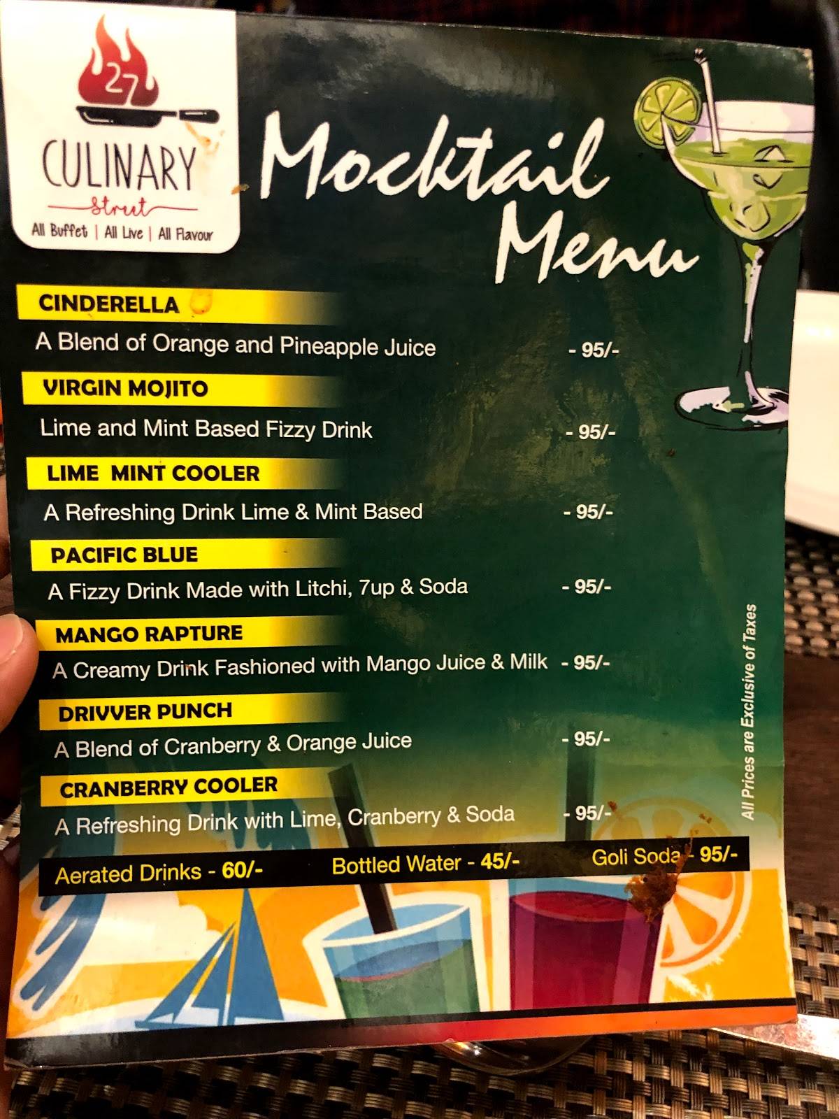Menu at Moti Mahal Barbecues - Marina Mall, Chennai