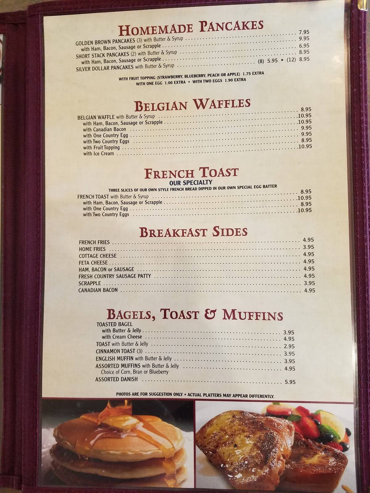 Menu at Mountain View Diner restaurant, Charles Town