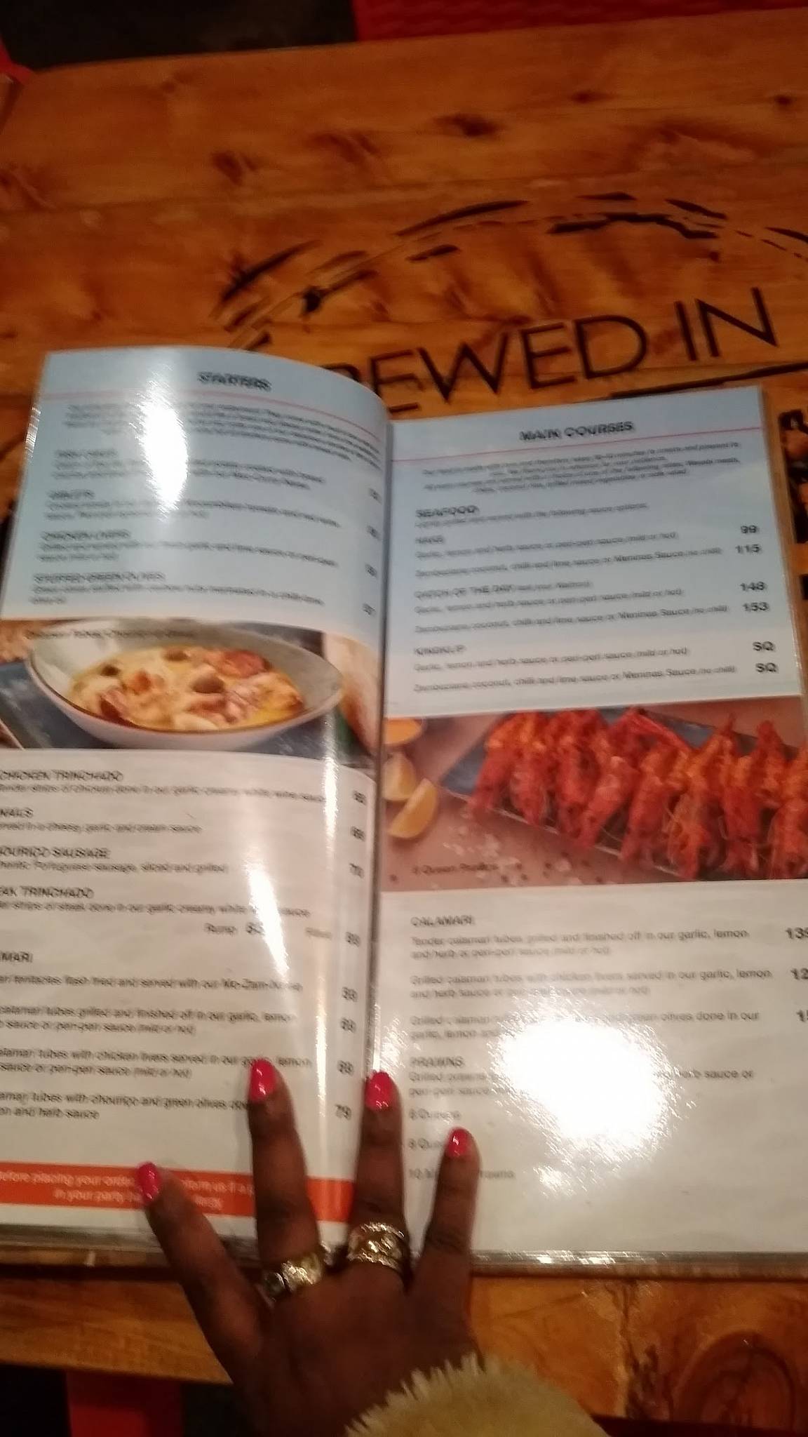 Menu at Mozambik Morningside restaurant, Berea, 362 Lilian Ngoyi Rd