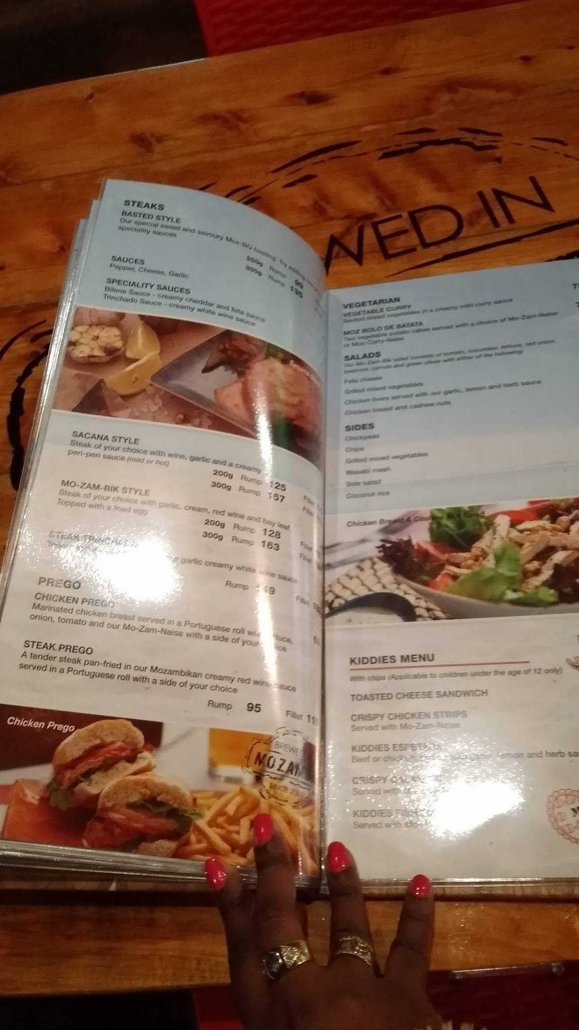 Menu at Mozambik @ The Food Box restaurant, Berea, 362 Lilian Ngoyi Rd