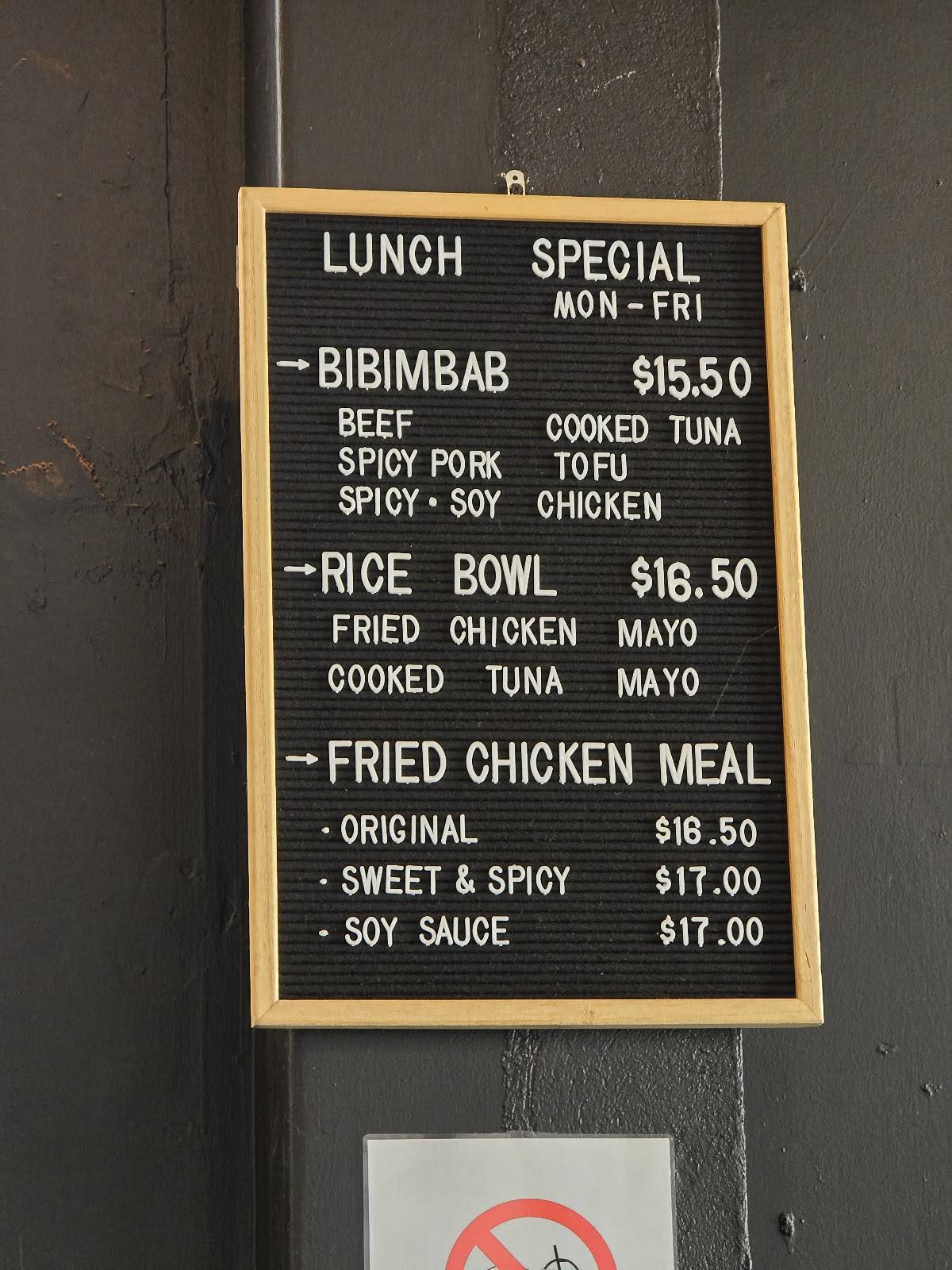 Menu at Mr Bulgogi Korean Restaurant Adelaide CBD, Adelaide
