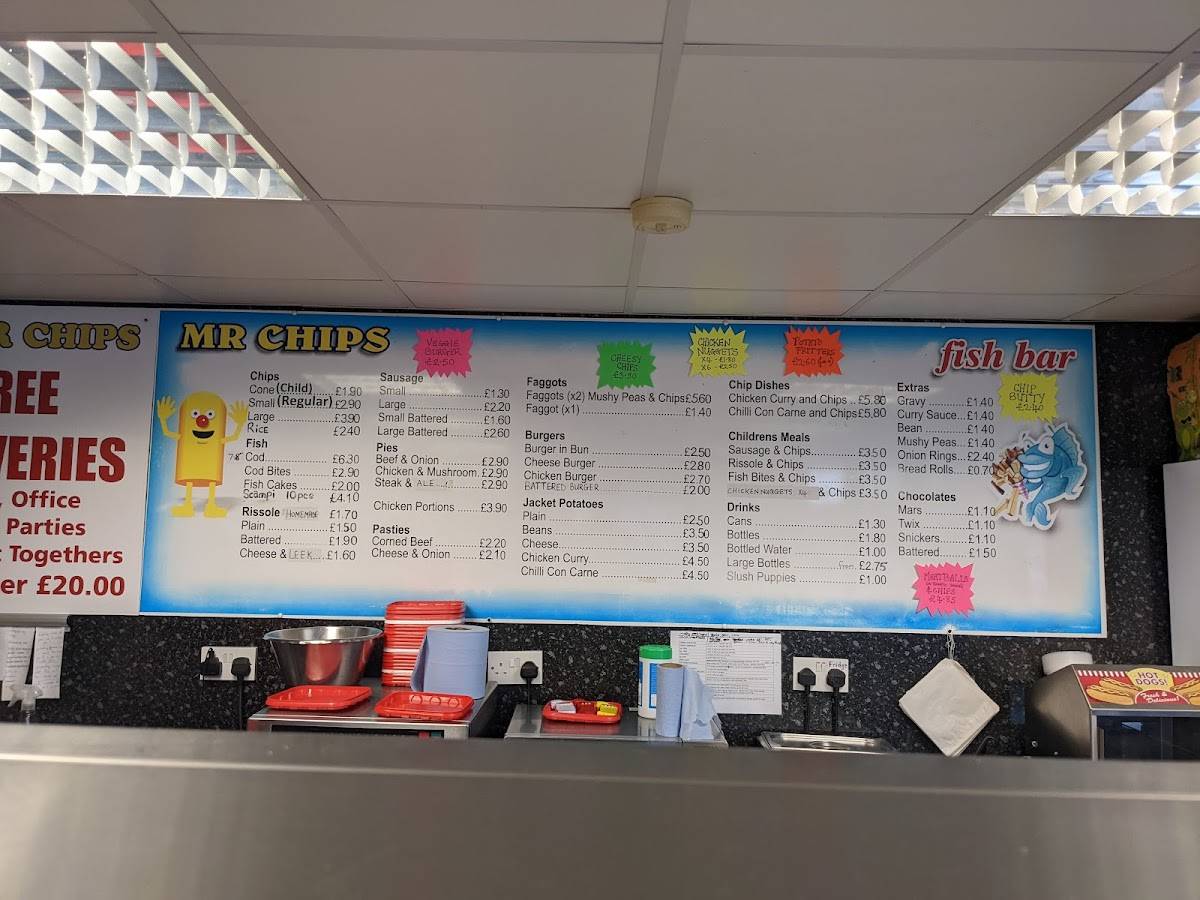 Menu at Mr Chips pub & bar, Llanelli