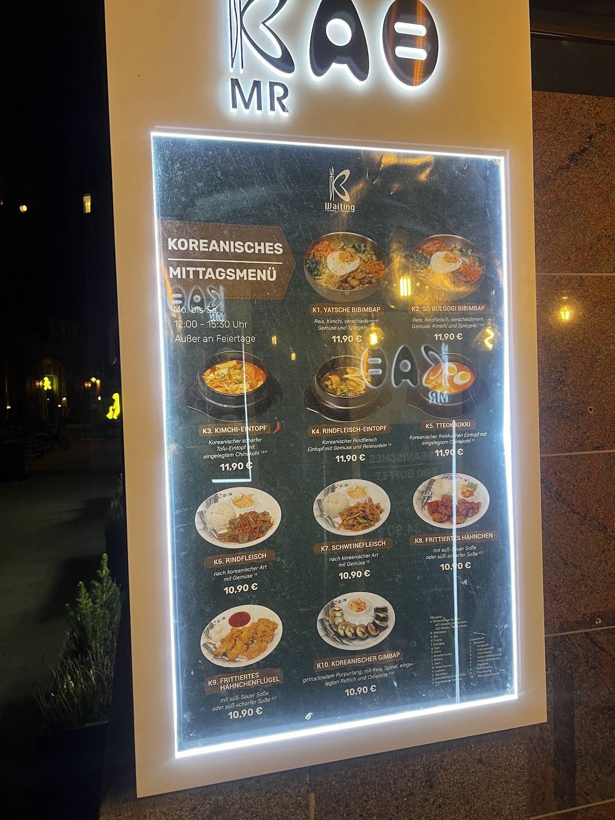 Speisekarte von Mr Kao restaurant, Hamburg