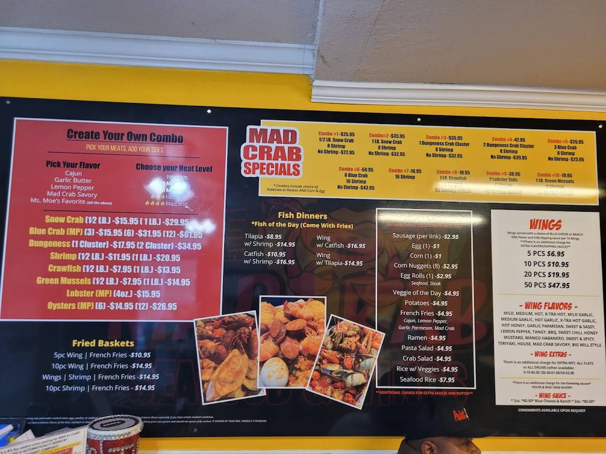Menu at Ms Moe’s Seafood Shack restaurant, Orlando