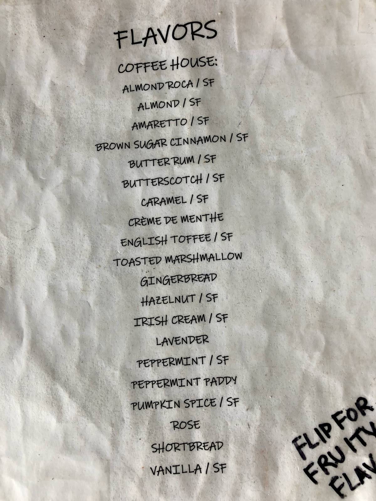 Menu at Mt. Hood Roasters Coffee Company cafe, Mount Hood Village, US ...