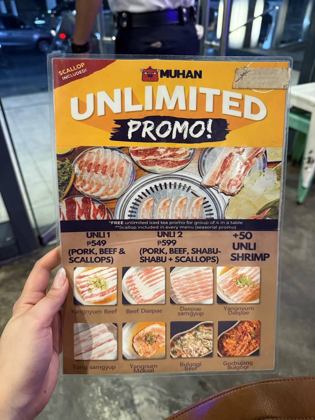 Carta del restaurante Muhan Samgyupsal 무한삼겹살, Makati