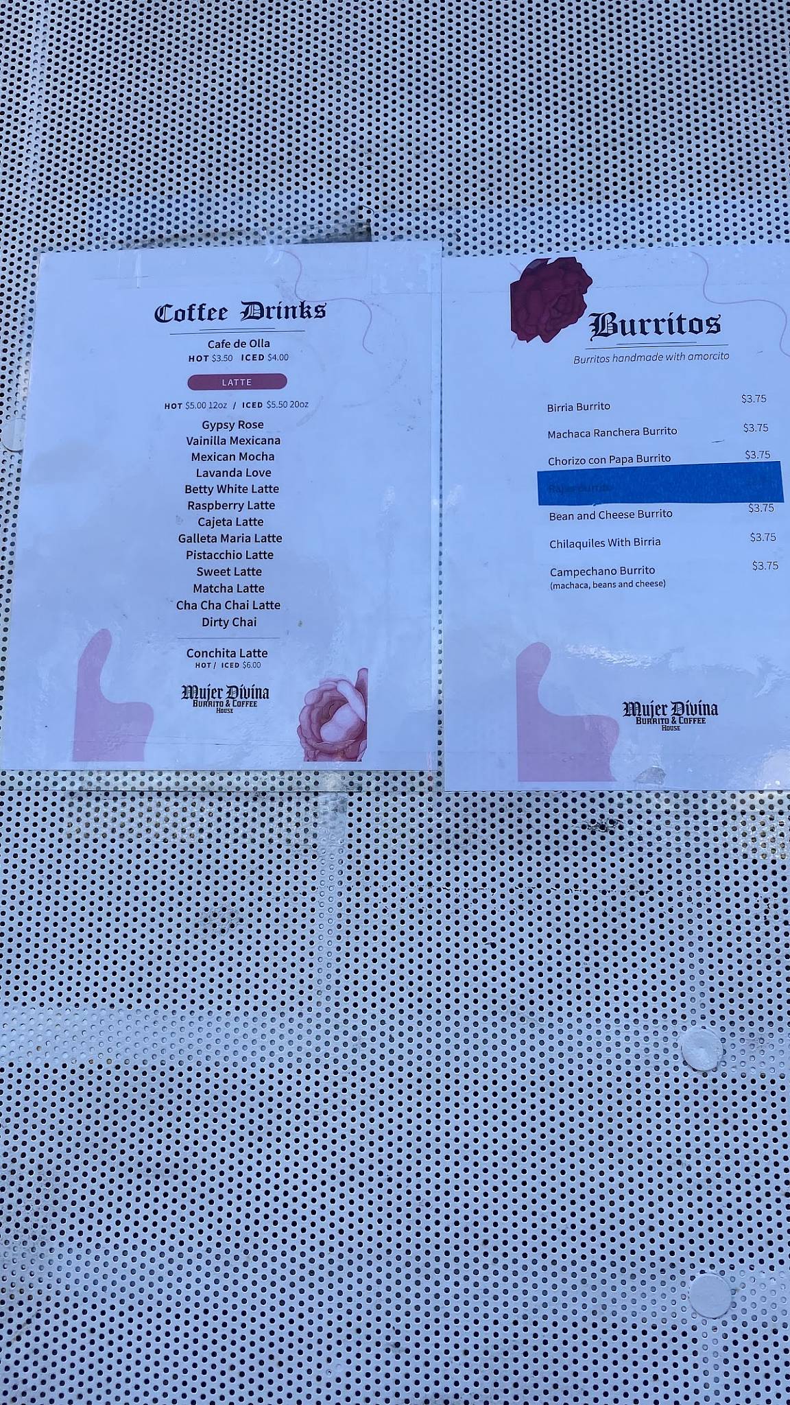 Menu at Mujer Divina restaurant, National City