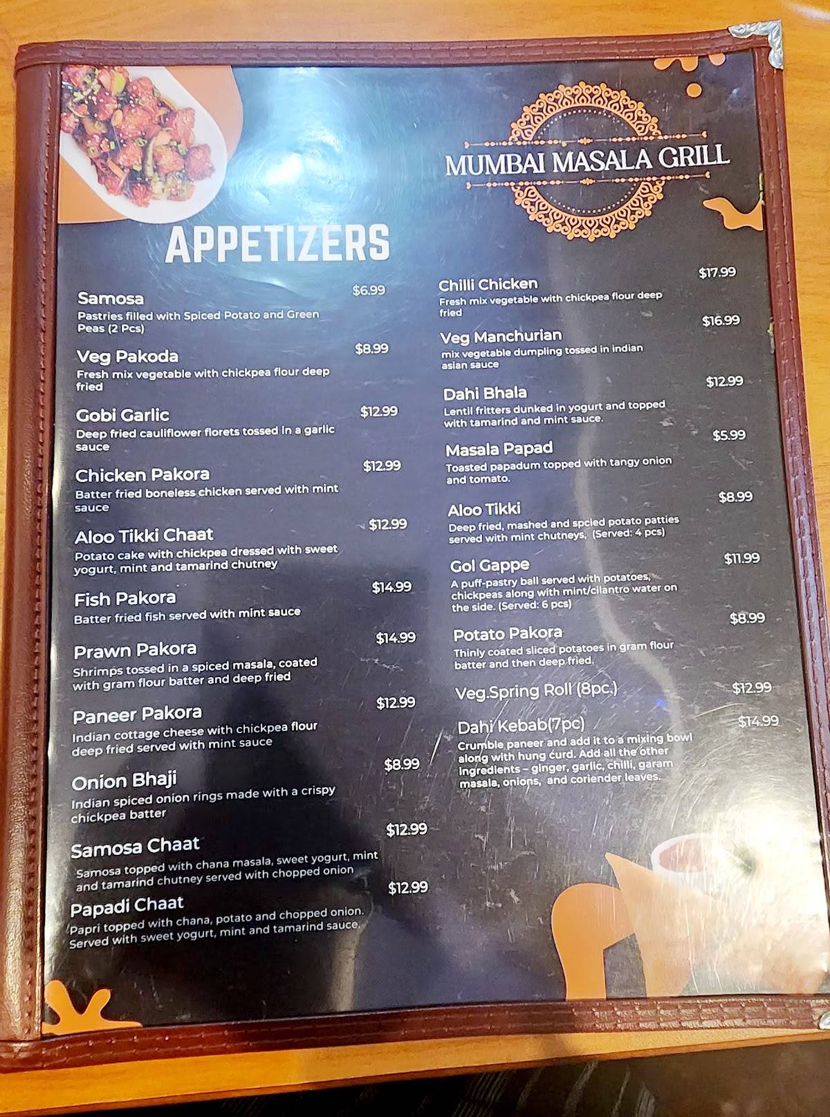 Menu at Mumbai Masala Grill restaurant, Ottawa, 228 Albert St