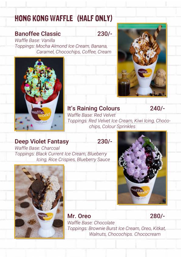 Menu at Waffle World, Mumbai, Sailesh Nivas Shop. 6