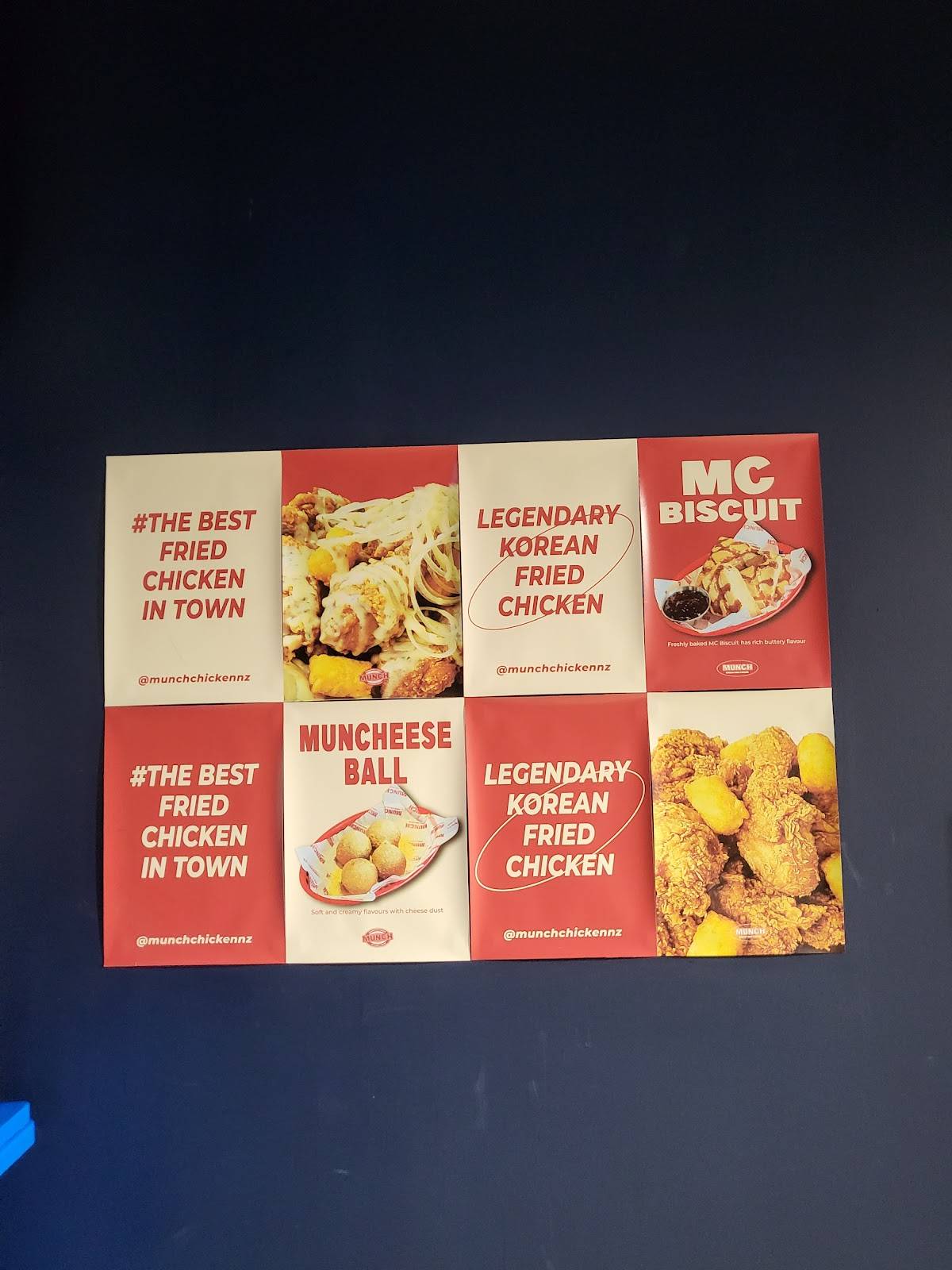 Menu at Munch Korean Fried Chicken restaurant, Auckland