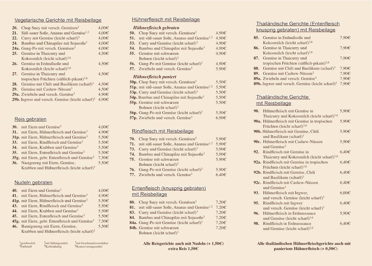 Speisekarte von My Bambus restaurant, Kirchheim unter Teck