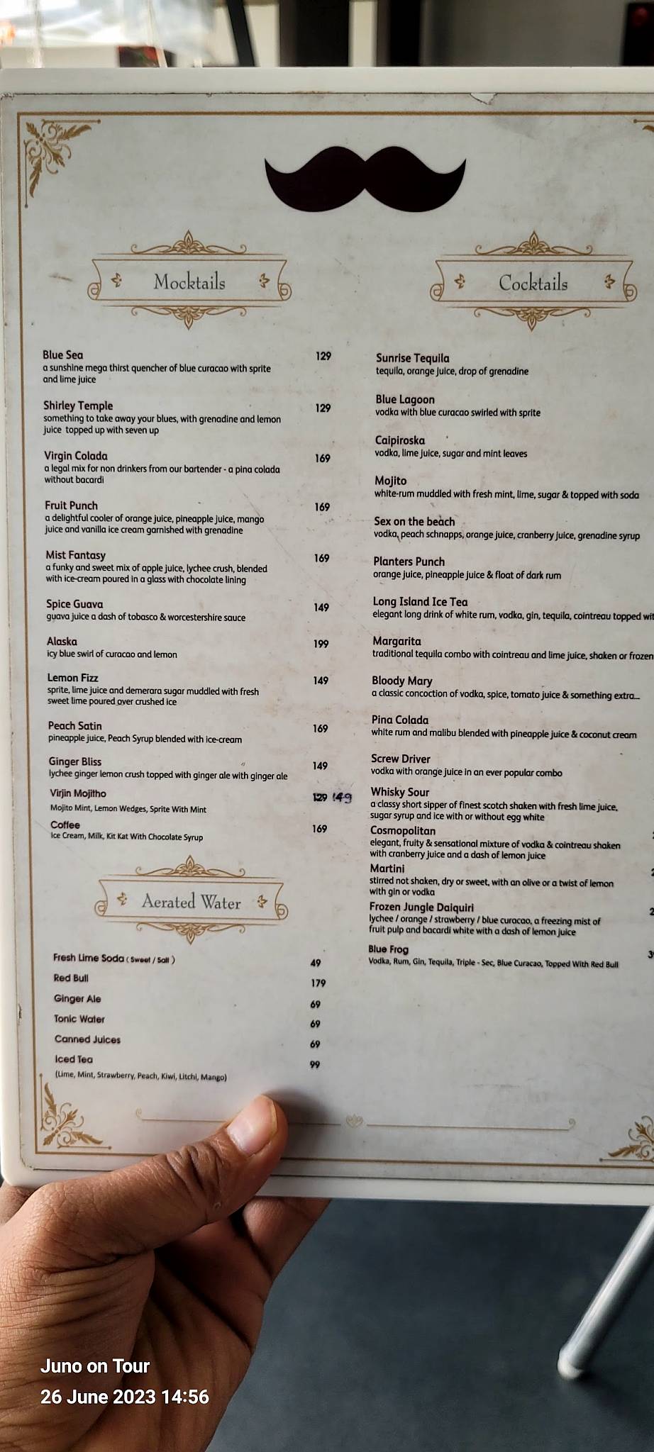 Menu at My Big Daddy's Kitchen, Mysore, Mysuru