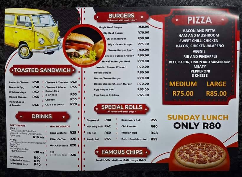 Menu at My Restaurant And My Car Wash, Roodepoort