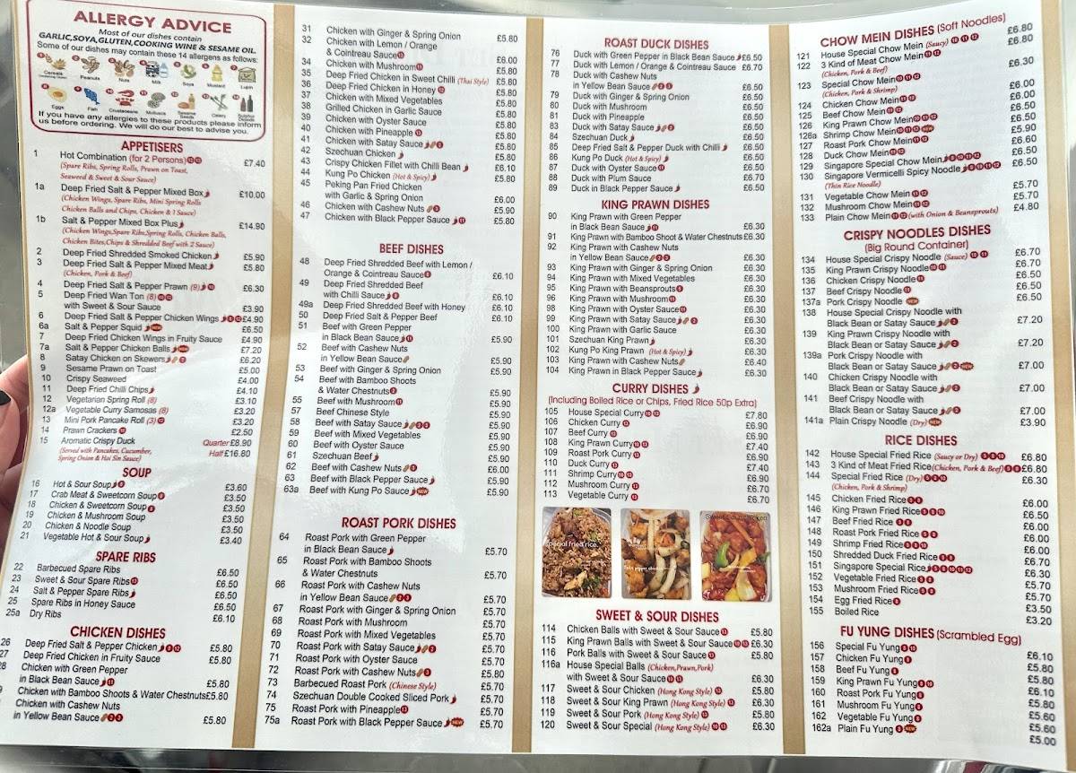 Menu at NEW HONG KONG restaurant, Barnsley