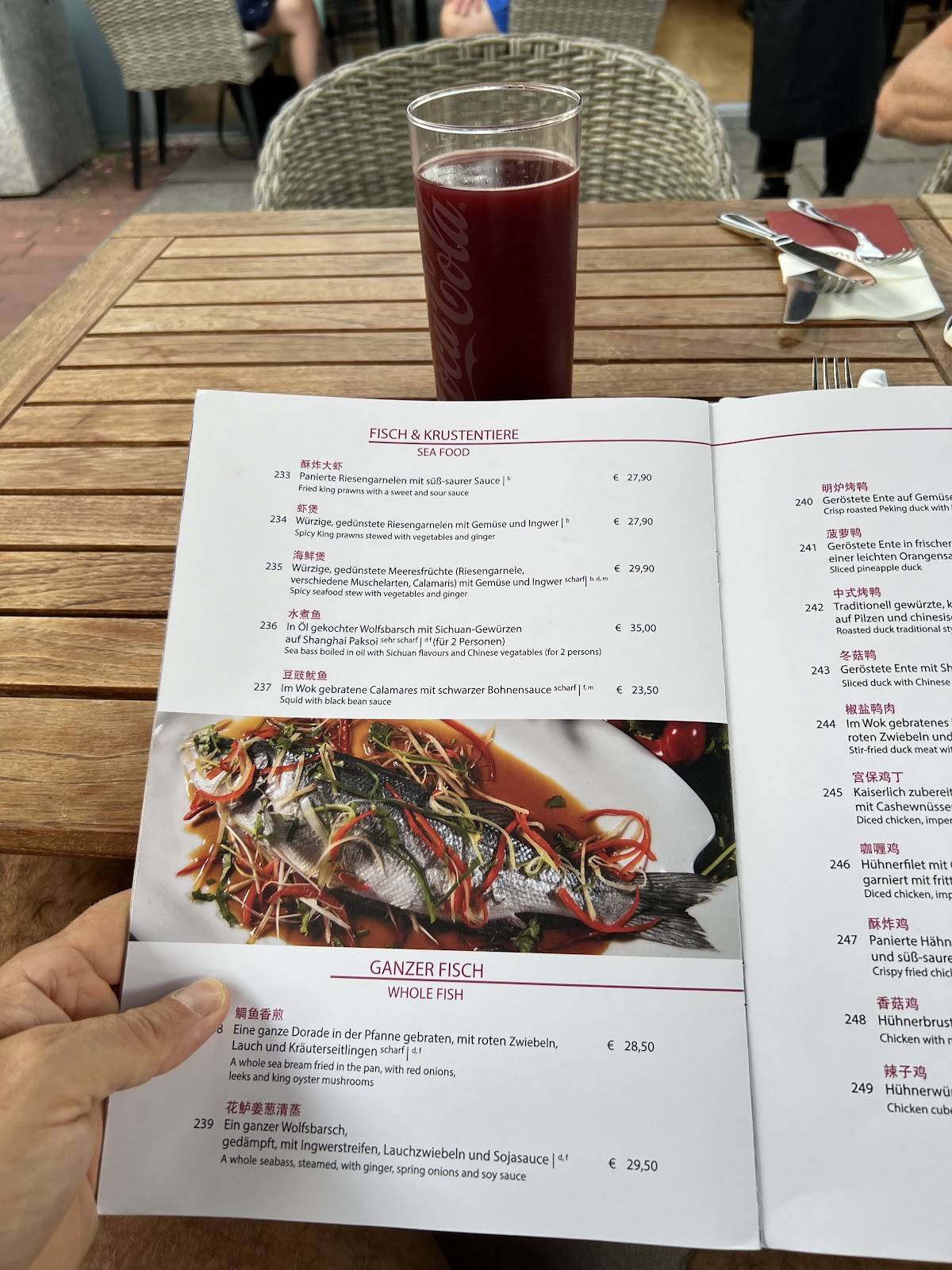 Menu at NI HAO restaurant, Hamburg