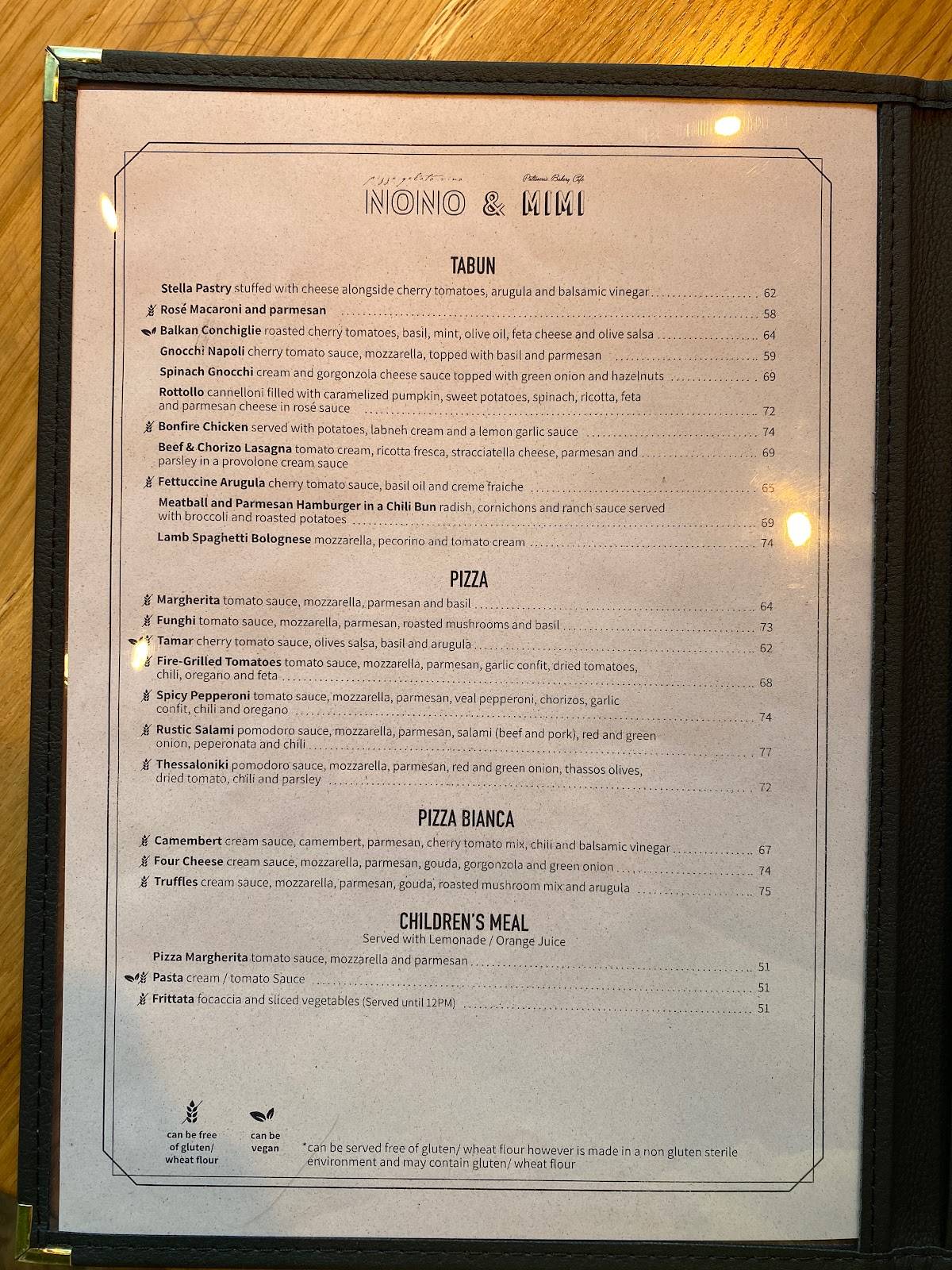 Speisekarte von NONO MIMI cafe, Giv'atajim