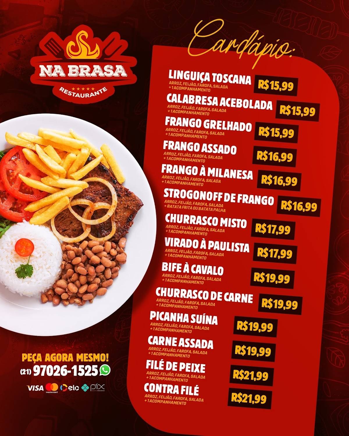 Menu em Na Brasa Restaurante, Rio de Janeiro