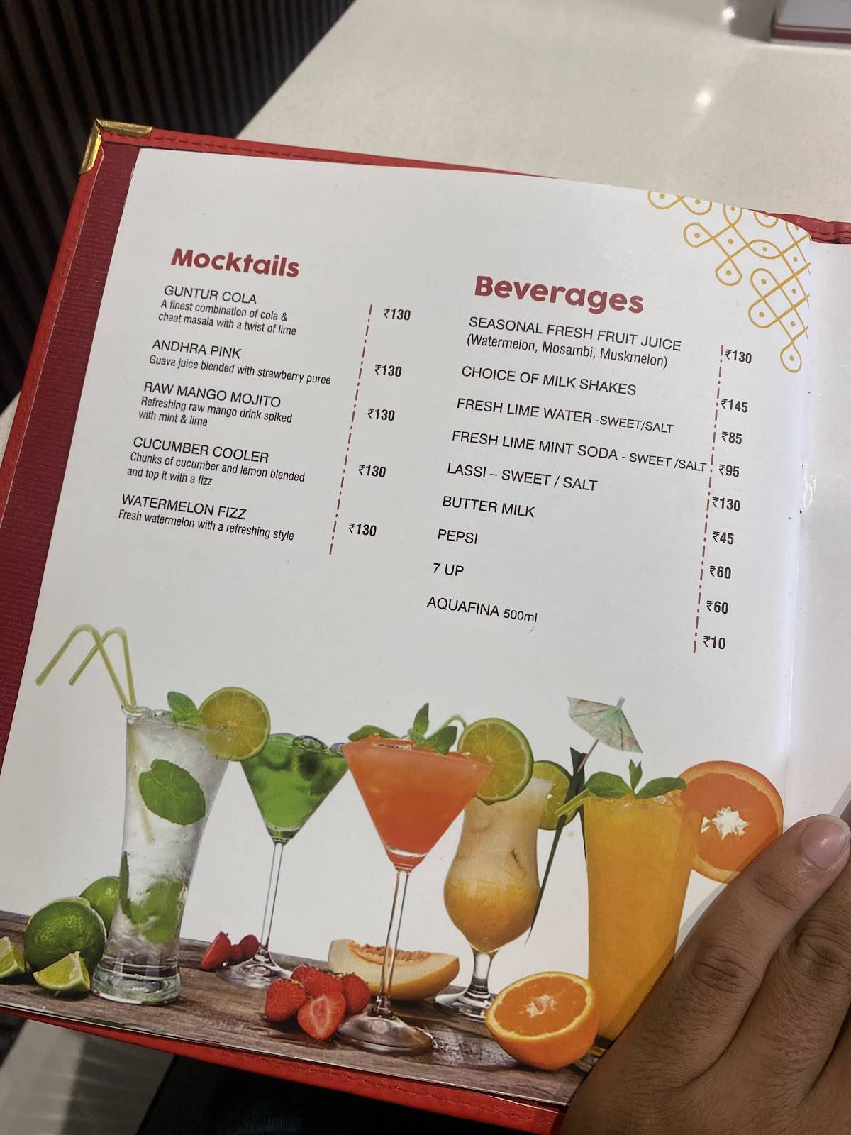 Menu at Nandhana Palace - Andhra Style Restaurant - Mount Road, Chennai