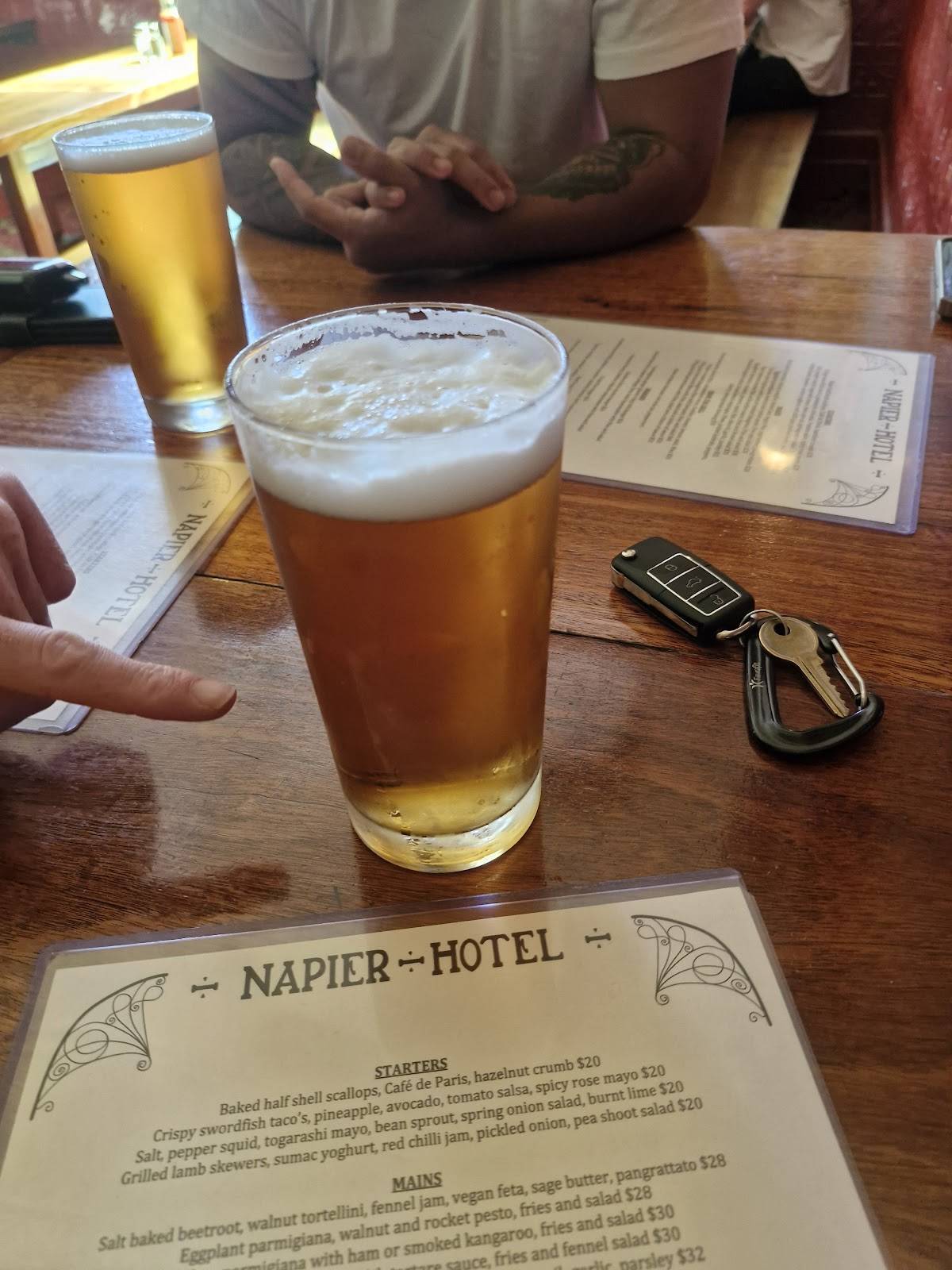Menu at Napier Hotel restaurant, Fitzroy