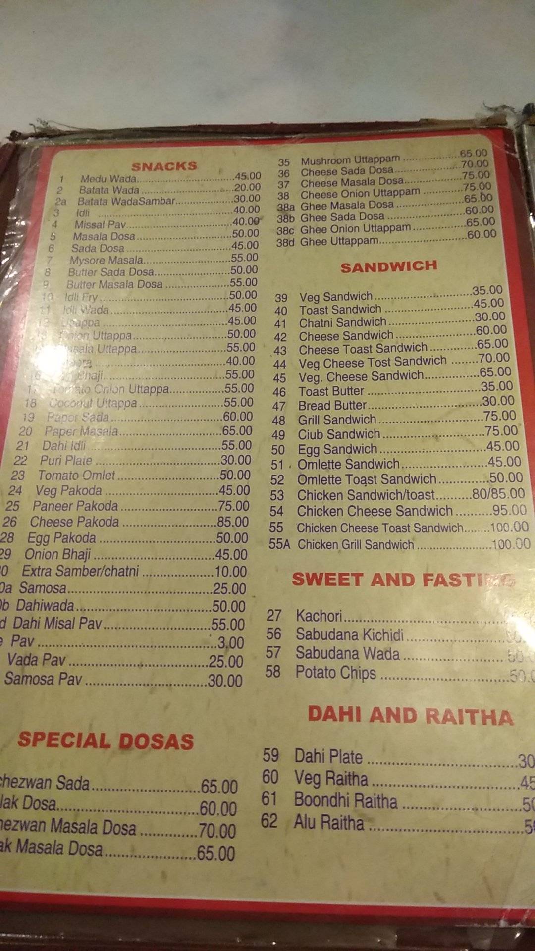Menu at Hotel Vrushali Restaurant And Bar, Navi Mumbai, Hotel Vrushali ...
