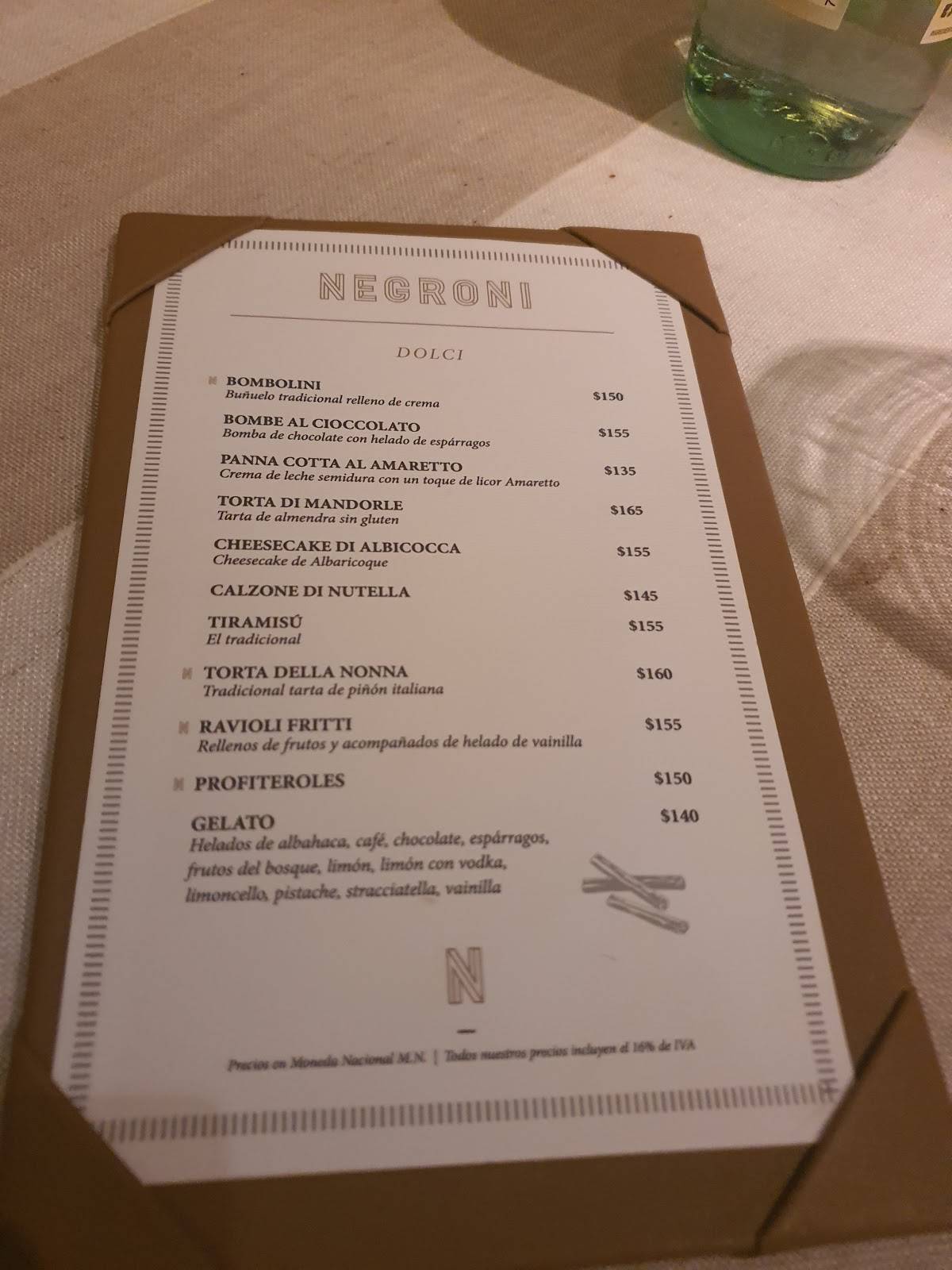 Carta del restaurante Negroni Midtown, Guadalajara, Av Adolfo López ...