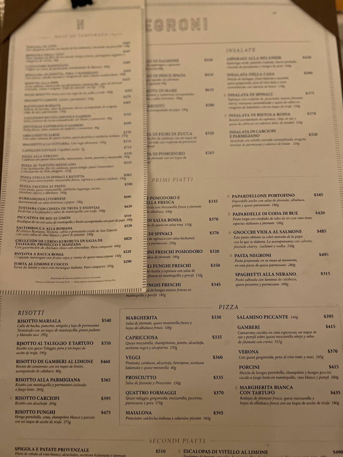 Carta del restaurante Negroni Midtown, Guadalajara, Av Adolfo López ...