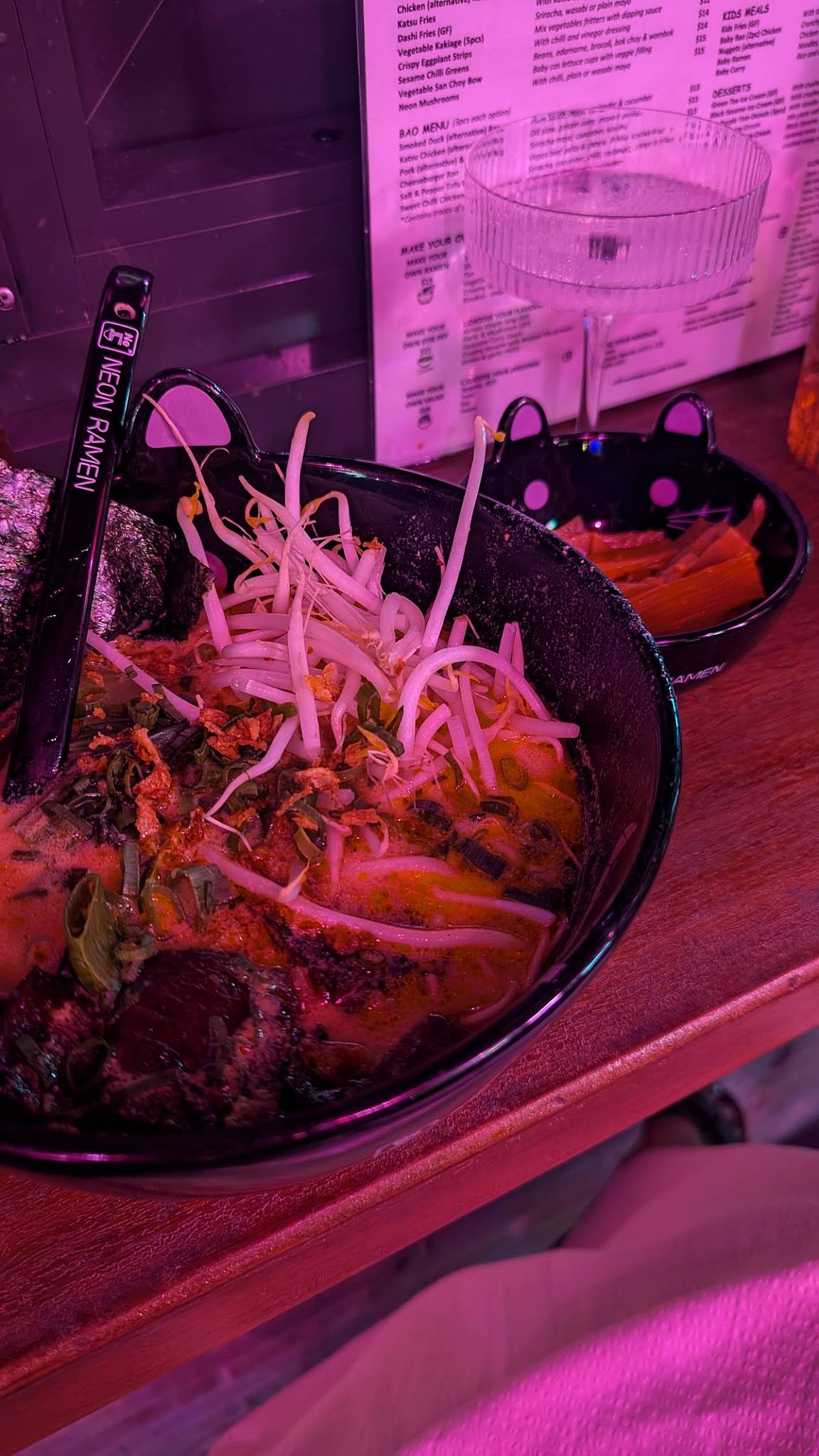 Menu at Neon Ramen restaurant, Everton Park