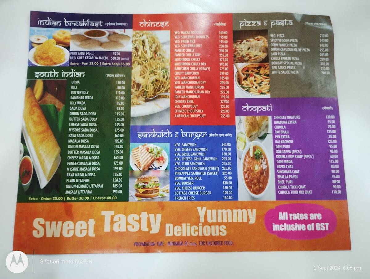 Menu at New Bombay Sweets, Dhanbad