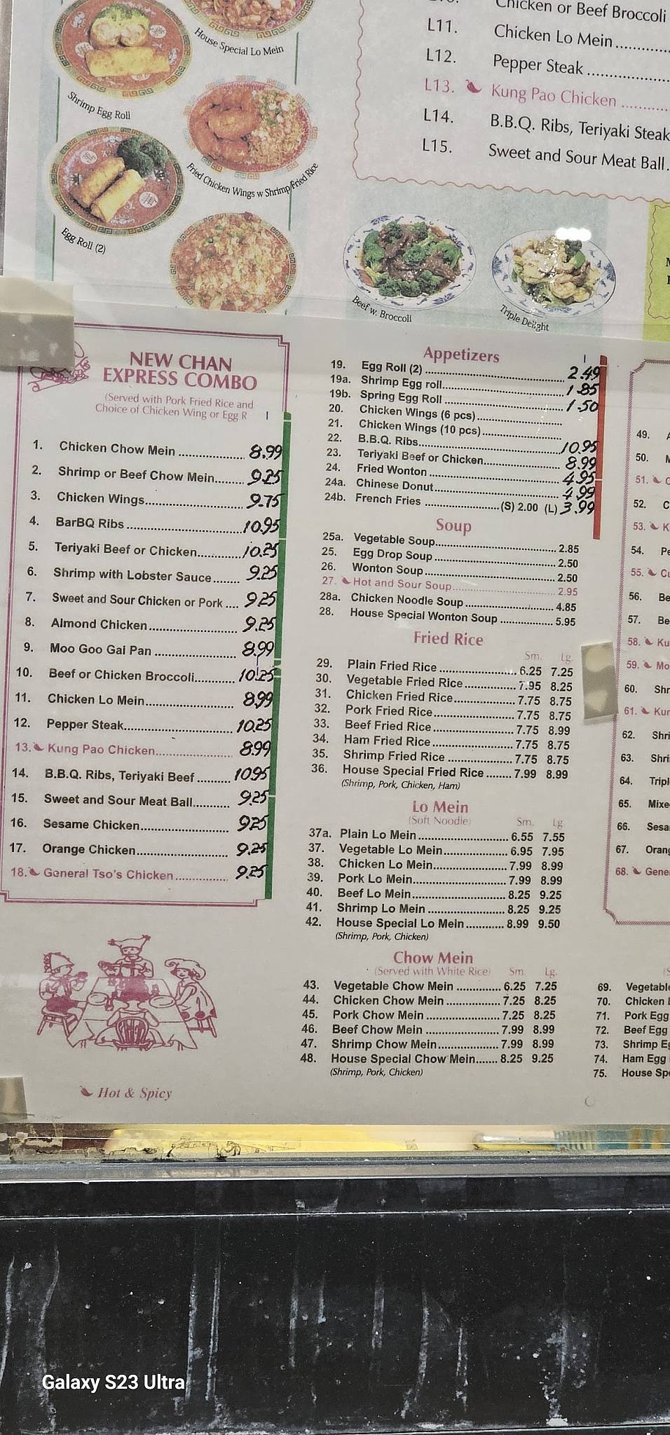 Menu at New Chan Express Chinese Restaurant, Augusta