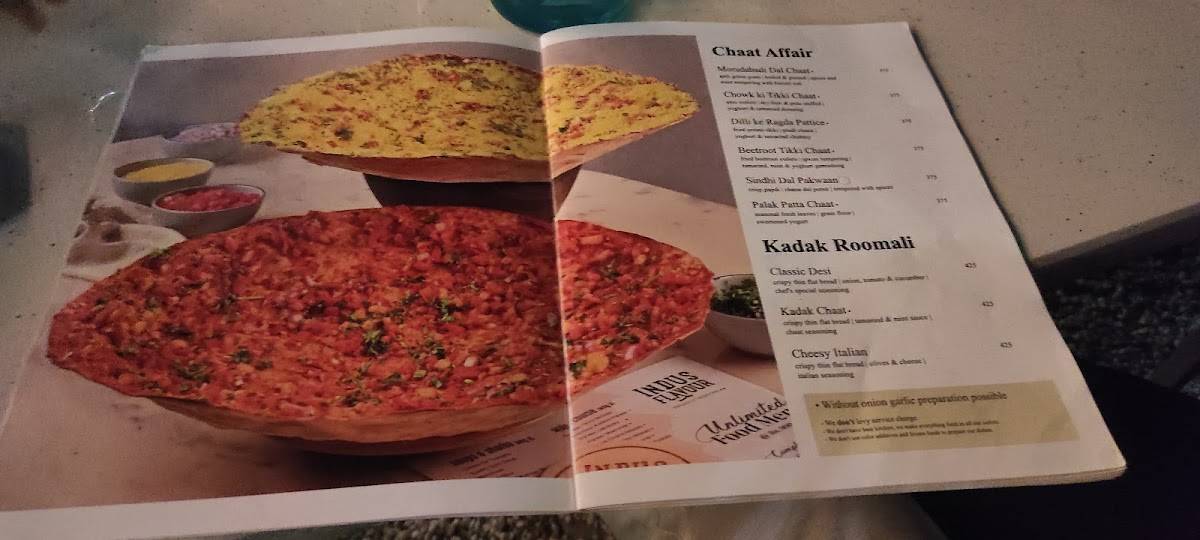 Menu at Indus Flavour, New Delhi, Roof Top