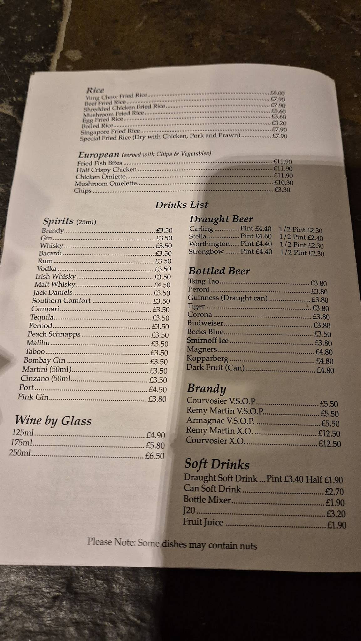 Menu at New Garden restaurant, Aberkenfig