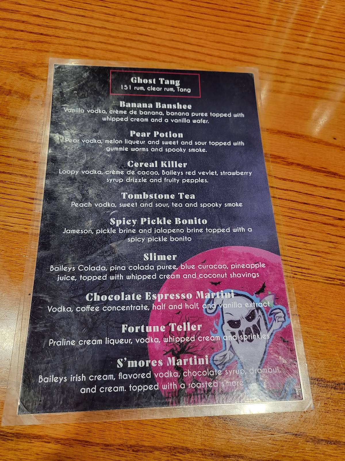 Menu at Ghost Bar, New Orleans