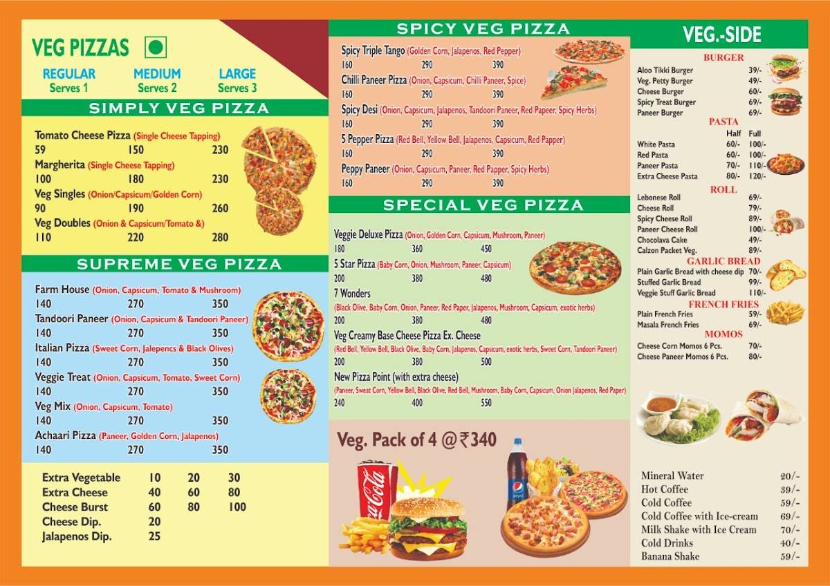 Menu at New pizza point, Rudrapur